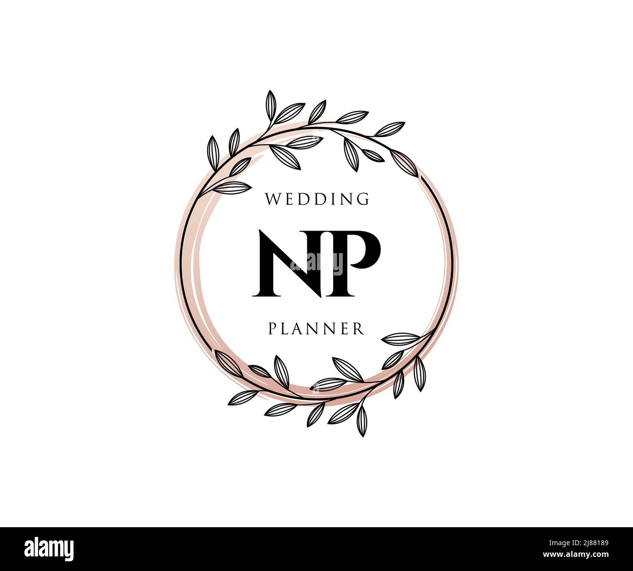 NP Initials letter Wedding monogram logos collection, hand drawn modern ...
