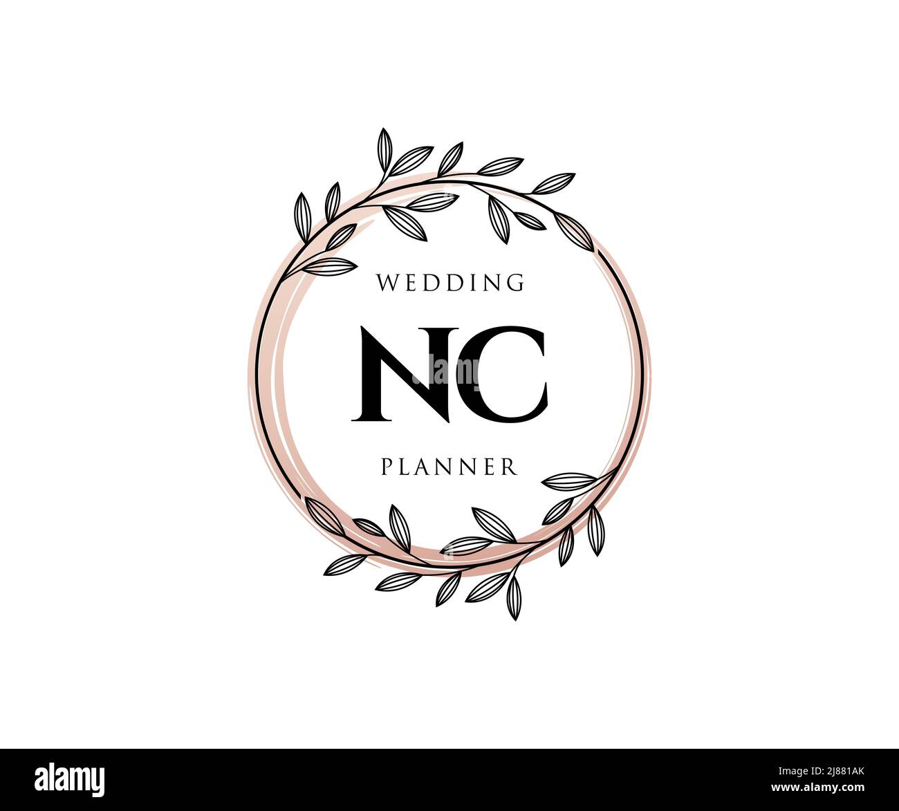 NC Initials letter Wedding monogram logos collection, hand drawn modern ...