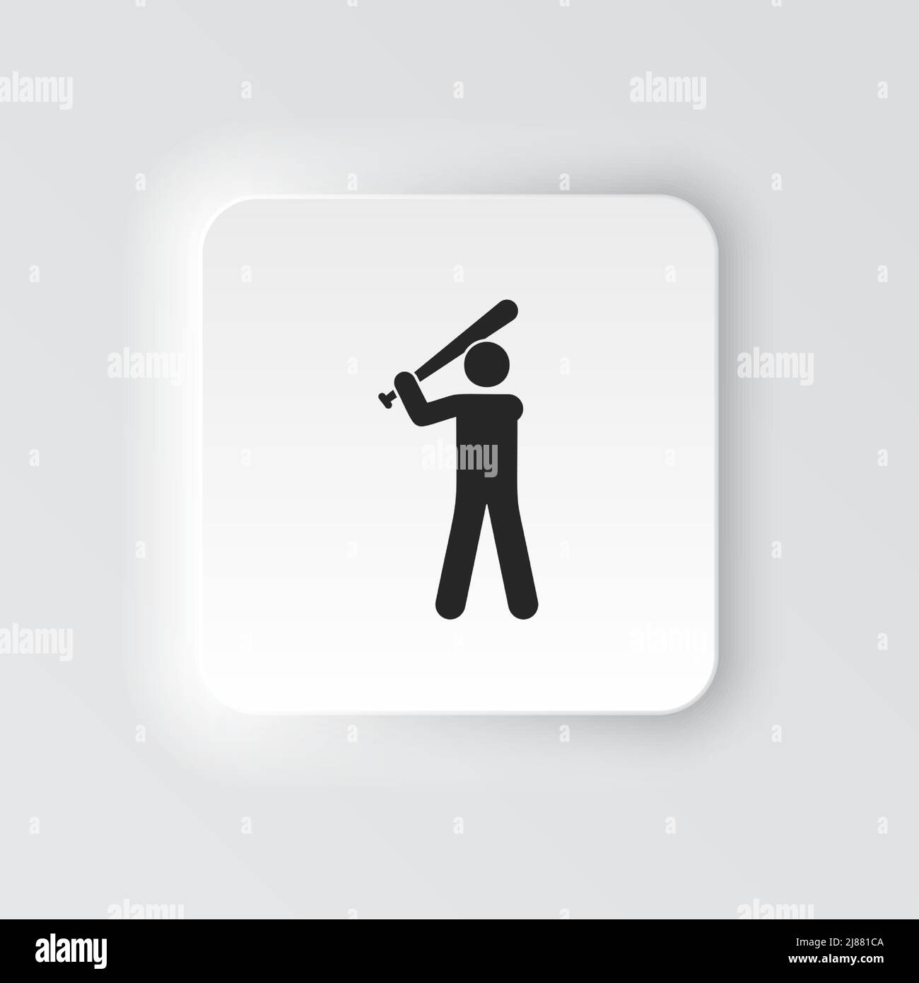 Rectangle button icon Baseball. Button banner Rectangle badge interface ...