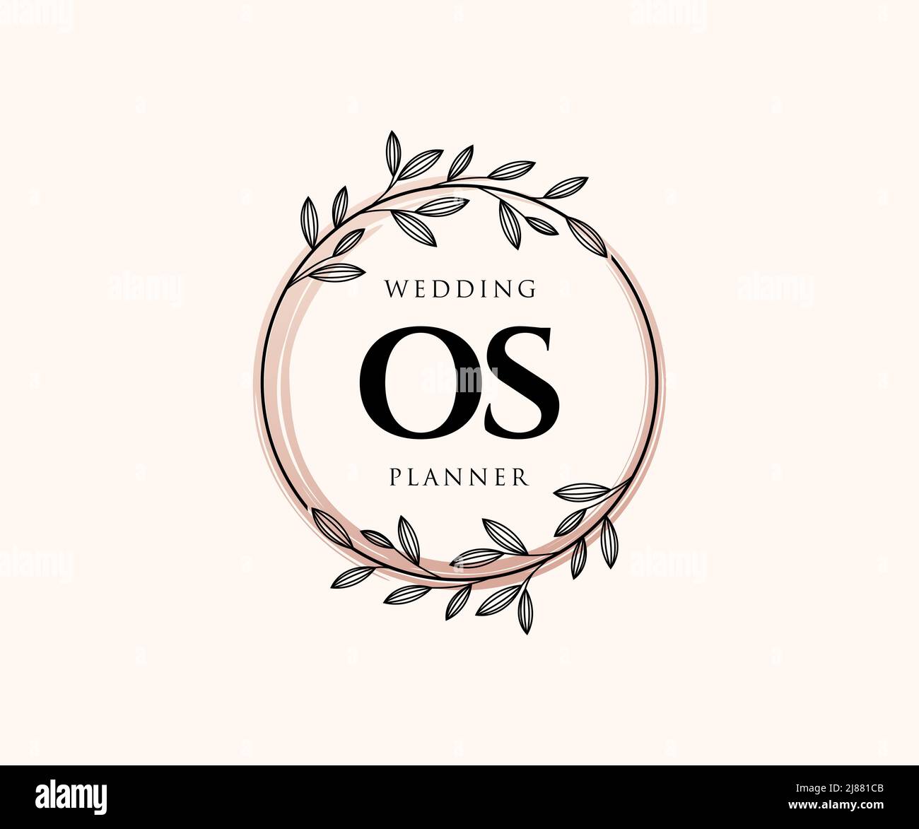 OS Initials letter Wedding monogram logos collection, hand drawn modern ...
