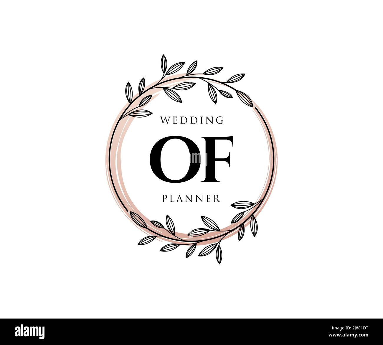 OF Initials letter Wedding monogram logos collection, hand drawn modern ...