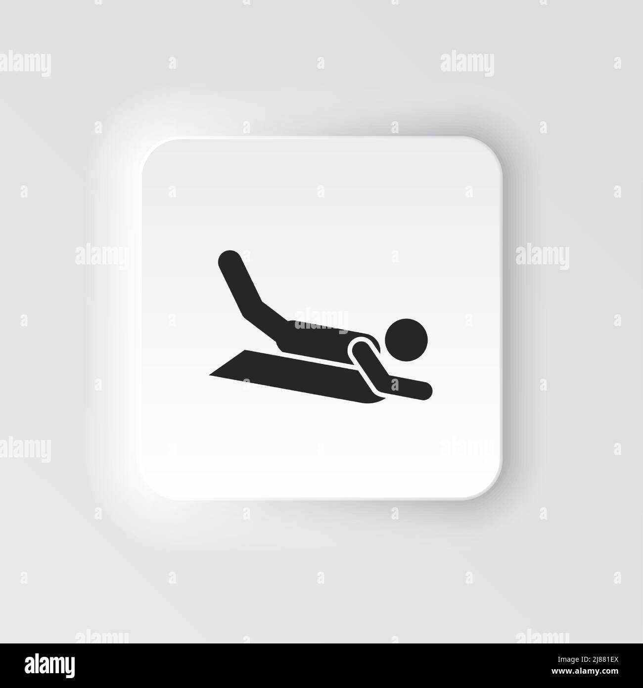Rectangle button icon Sledding. Button banner Rectangle badge interface for application ...