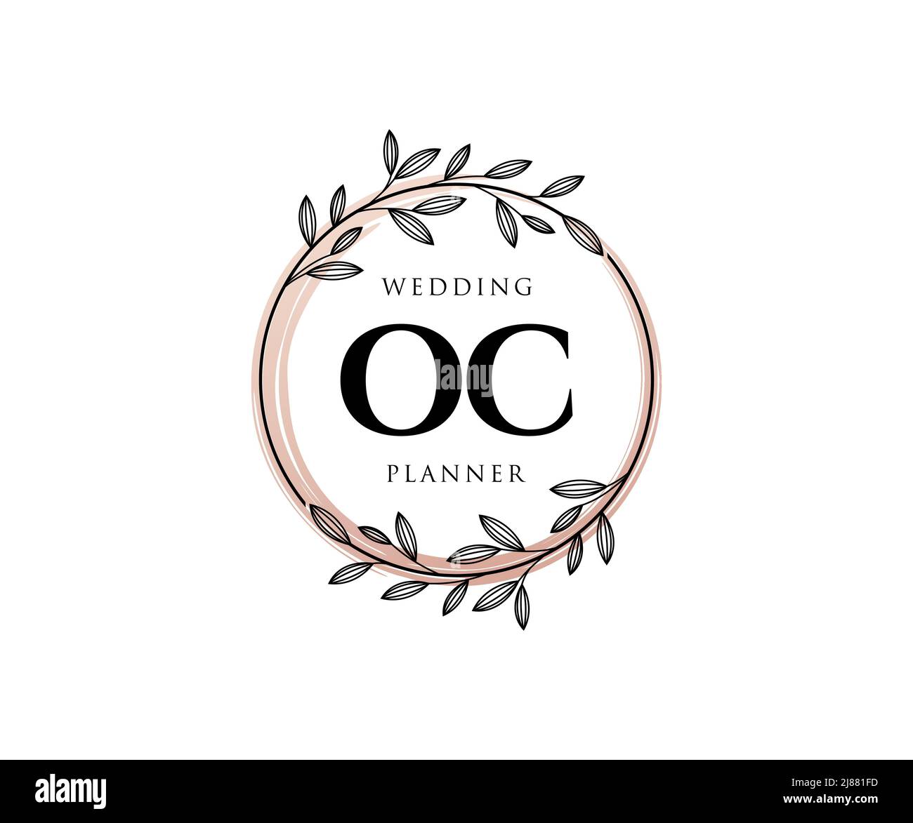 OC Initials letter Wedding monogram logos collection, hand drawn modern ...