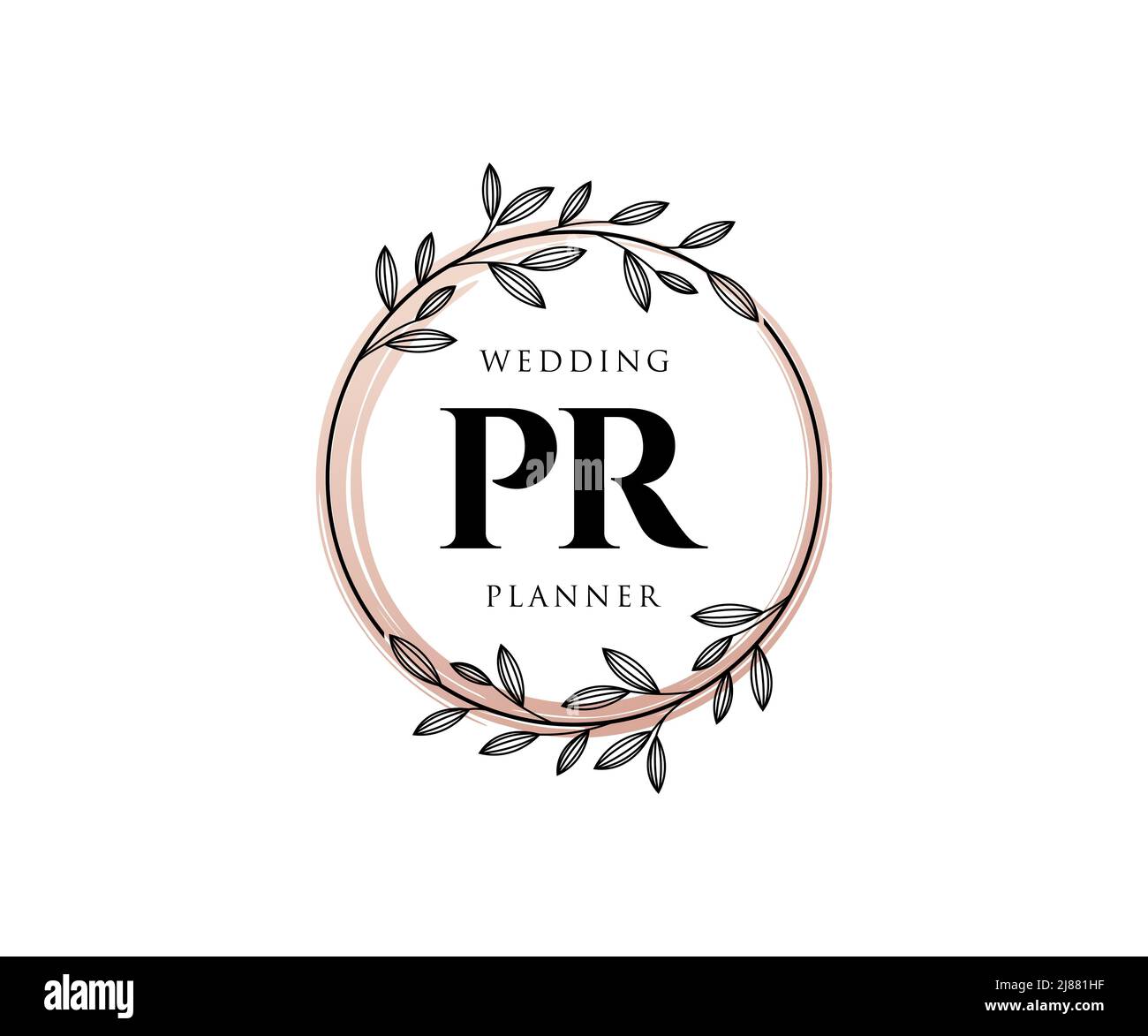 PR Initials letter Wedding monogram logos collection, hand drawn modern ...
