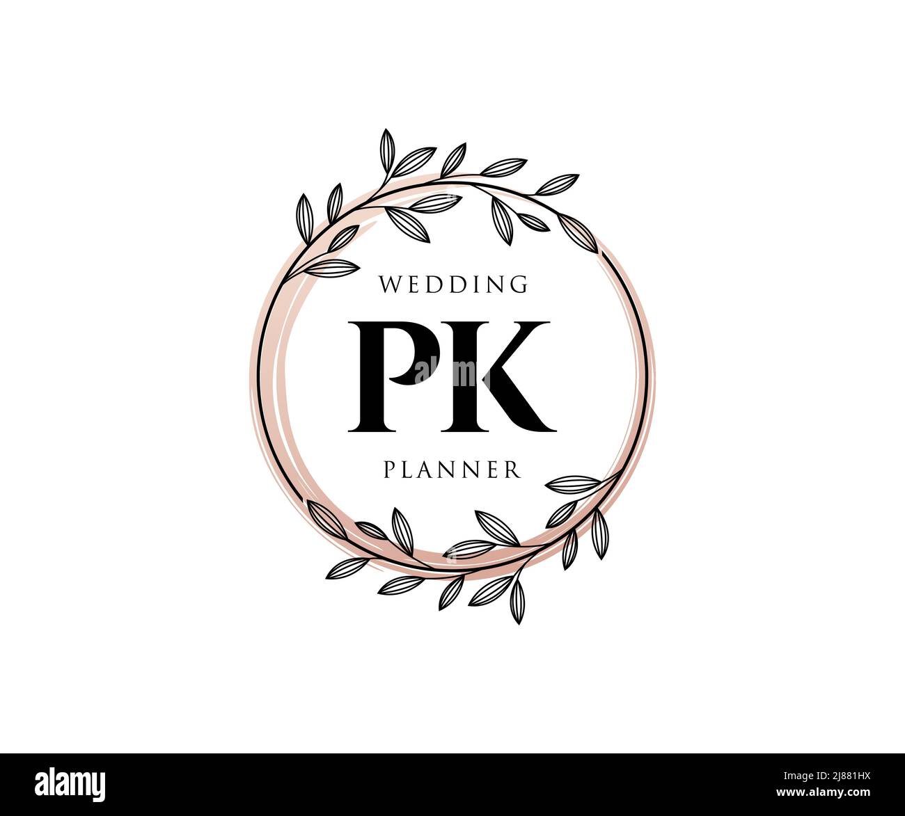 PK Initials letter Wedding monogram logos collection, hand drawn modern ...
