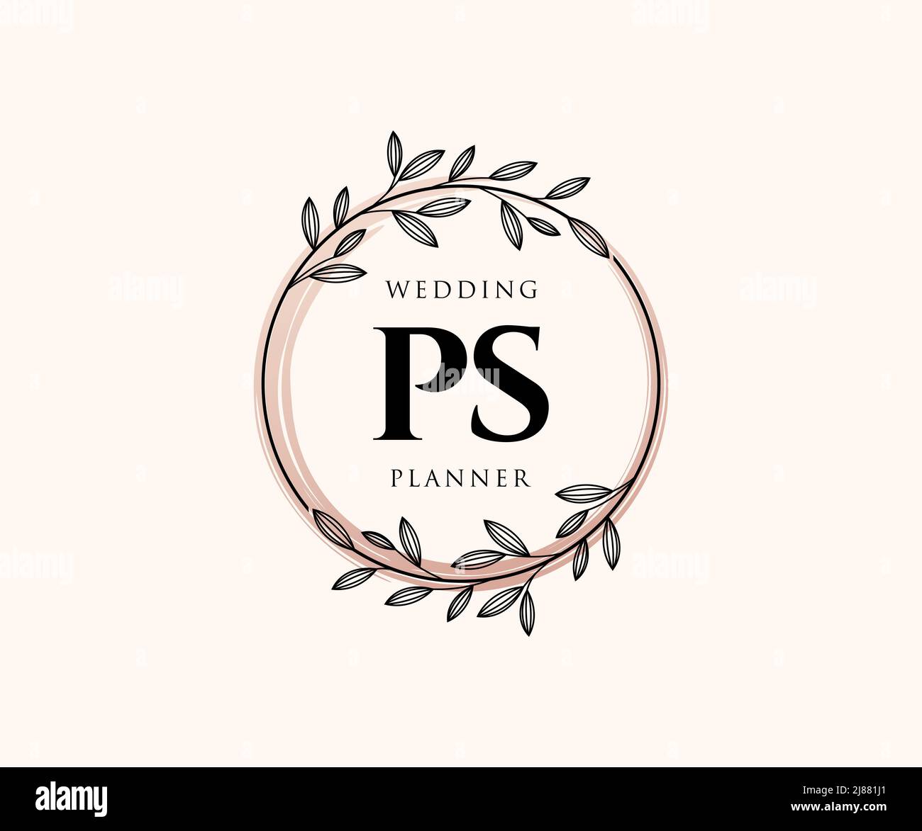 PS Initials letter Wedding monogram logos collection, hand drawn modern ...