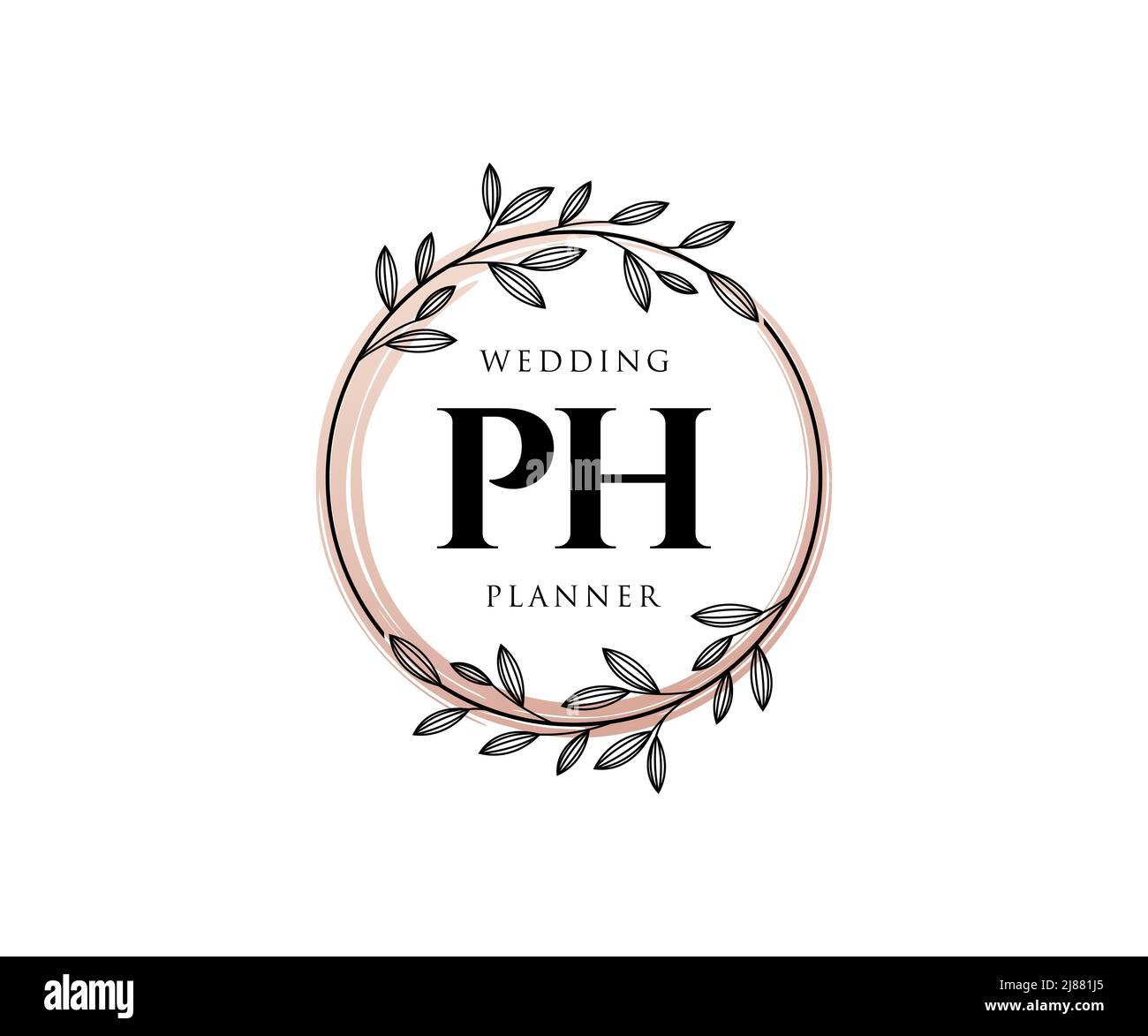 PH Initials letter Wedding monogram logos collection, hand drawn modern ...