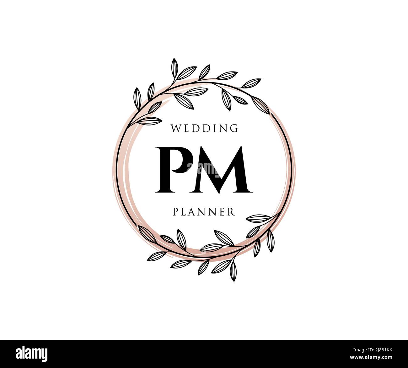 PM Initials letter Wedding monogram logos collection, hand drawn modern ...