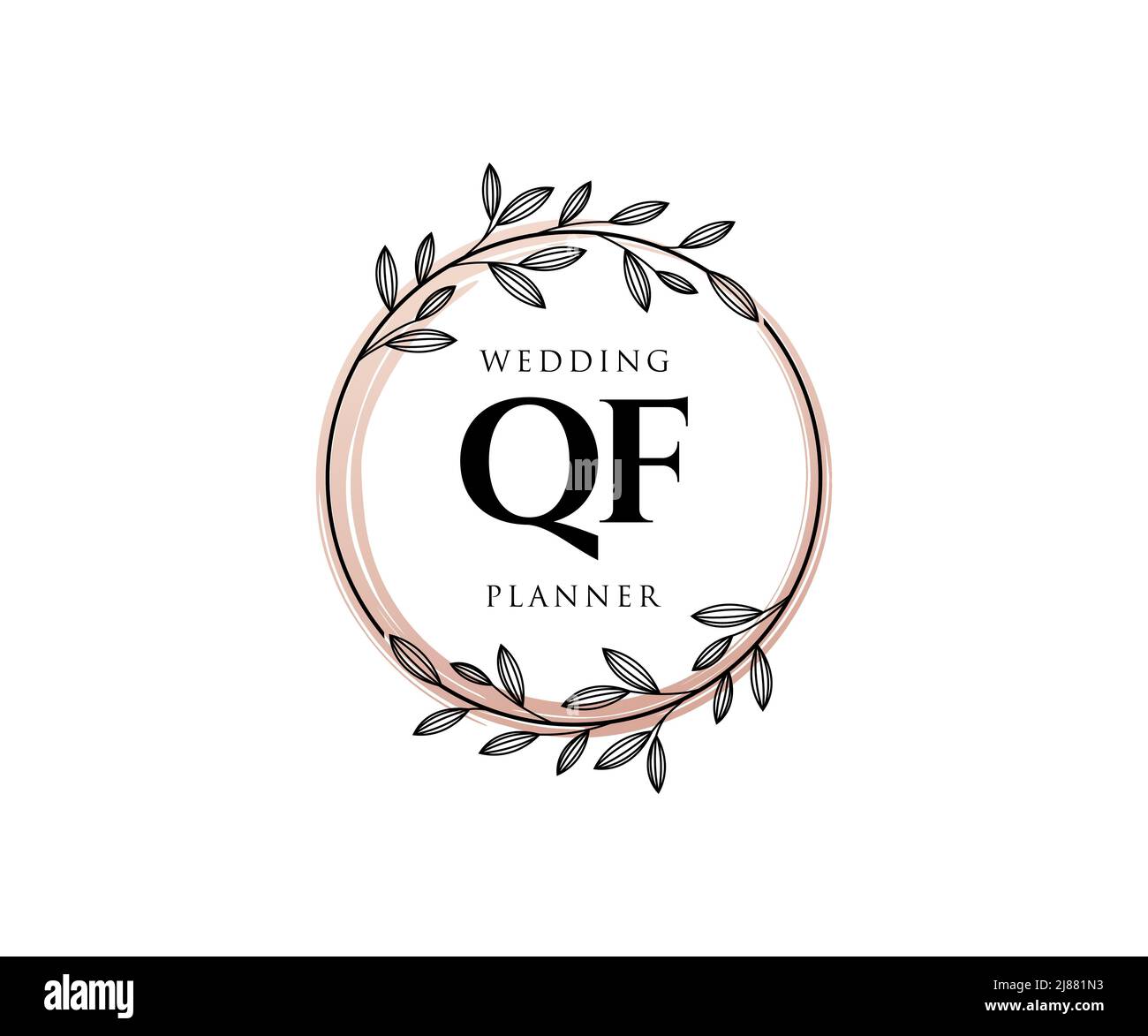 QF Initials letter Wedding monogram logos collection, hand drawn modern ...