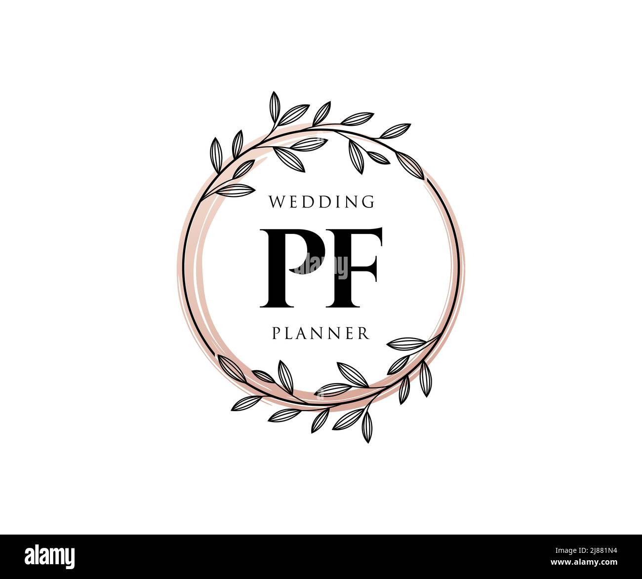 PF Initials letter Wedding monogram logos collection, hand drawn modern ...
