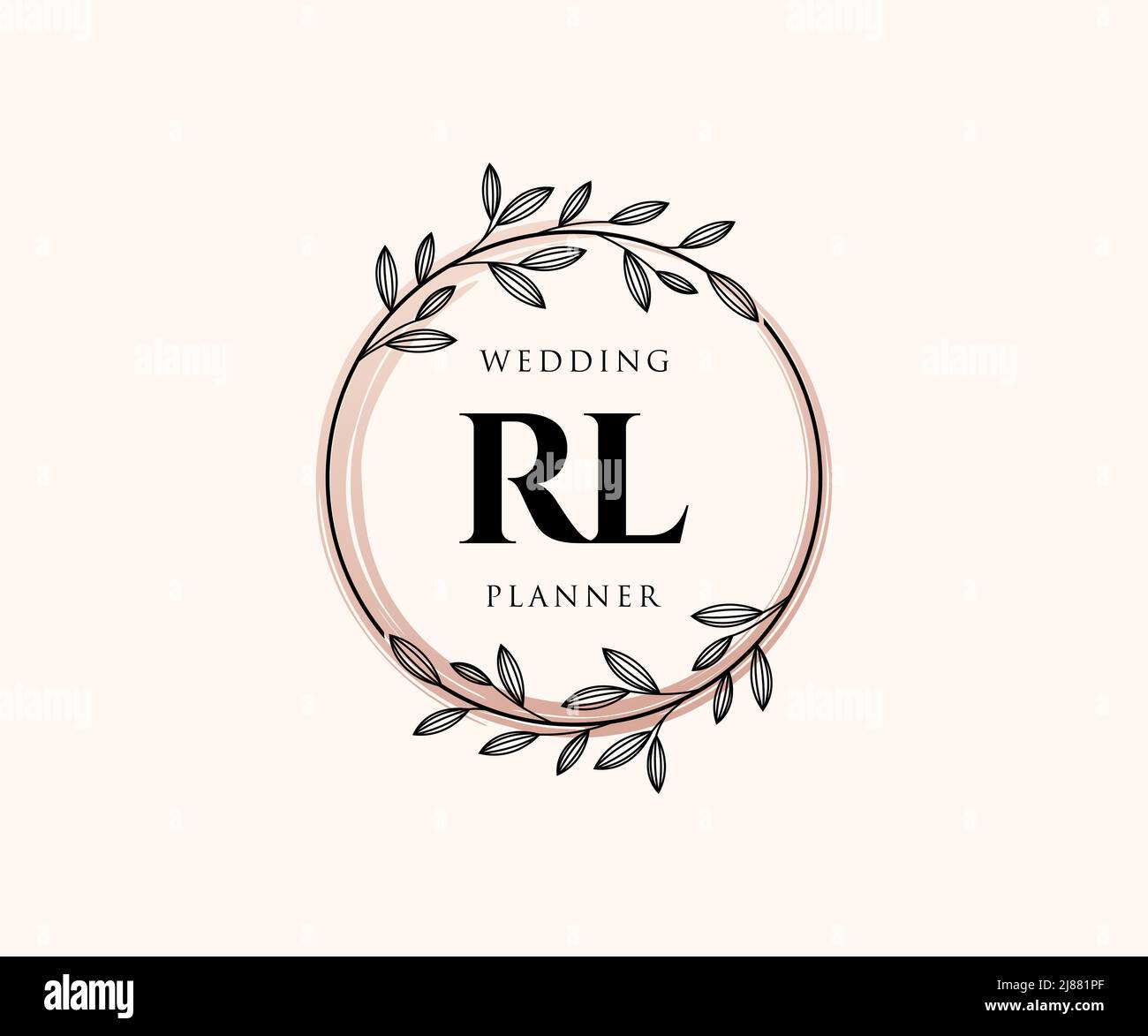 RL Initials letter Wedding monogram logos collection, hand drawn modern ...