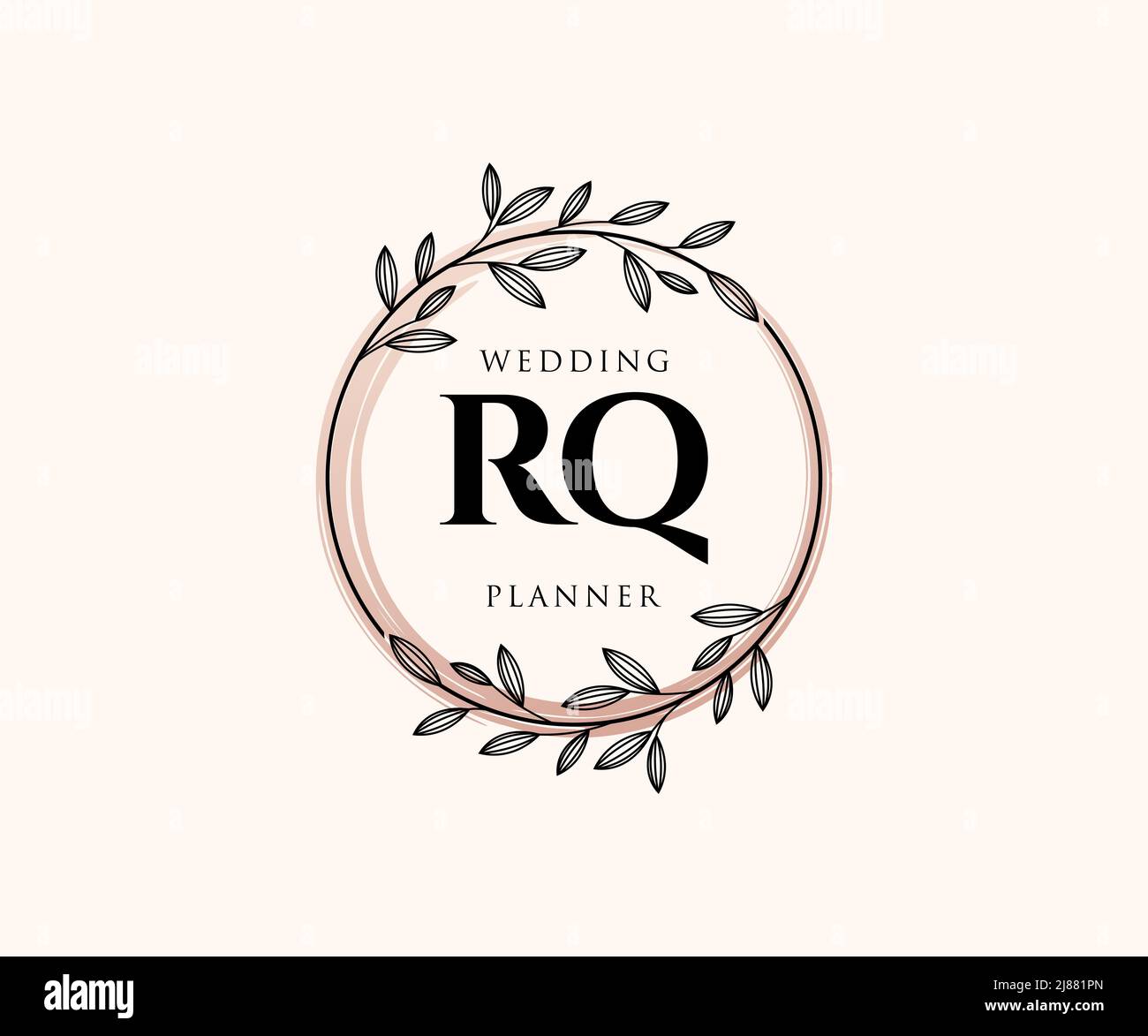 RQ Initials letter Wedding monogram logos collection, hand drawn modern ...