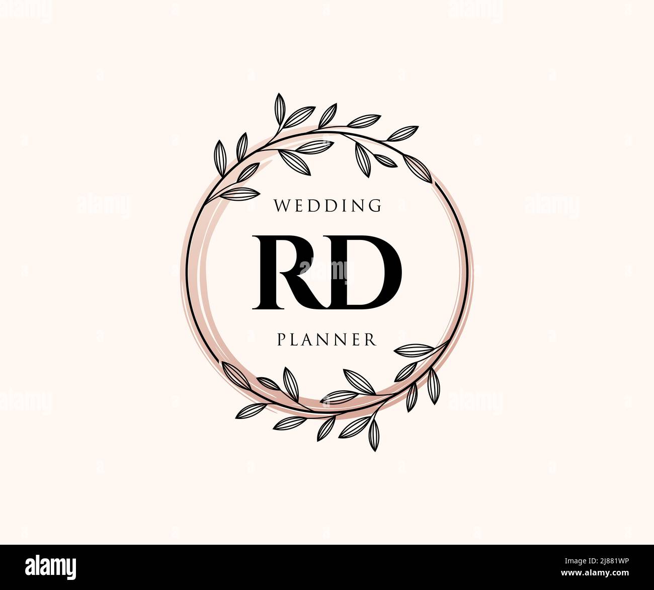 RD Initials letter Wedding monogram logos collection, hand drawn modern ...
