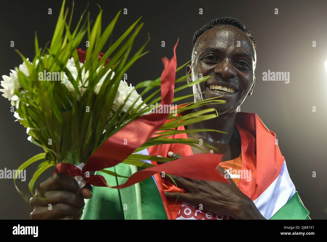 Doha, Qatar. 13th May, 2022. Francine Niyonsaba of Burundi celebrates ...