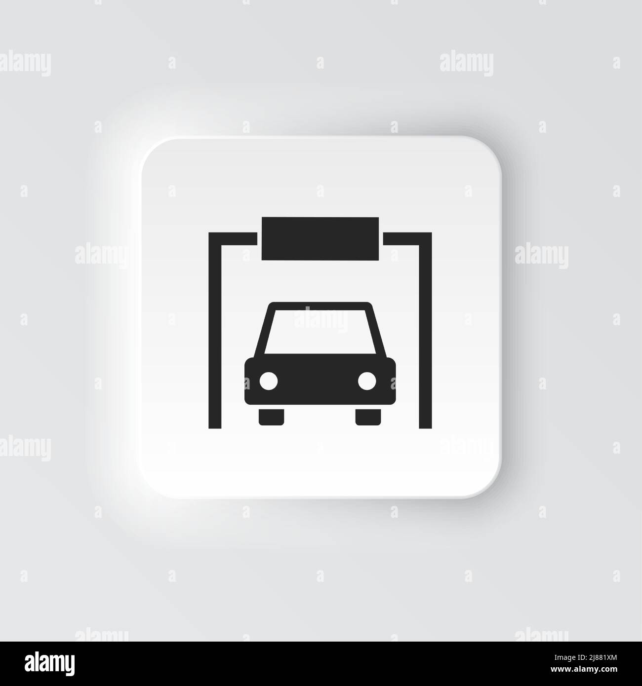 Rectangle button icon Car garage. Button banner Rectangle badge ...