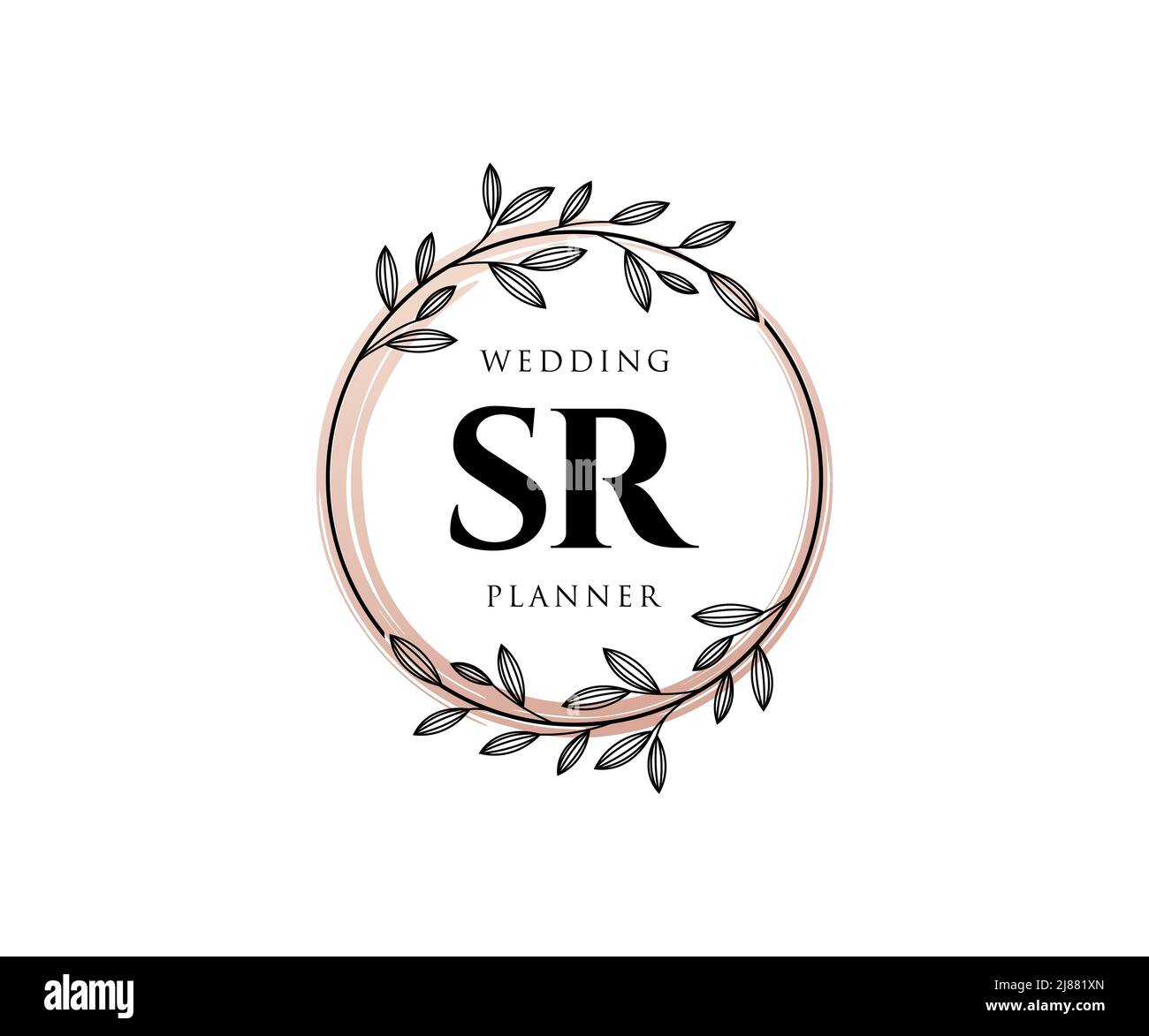 SR Initials letter Wedding monogram logos collection, hand drawn modern ...