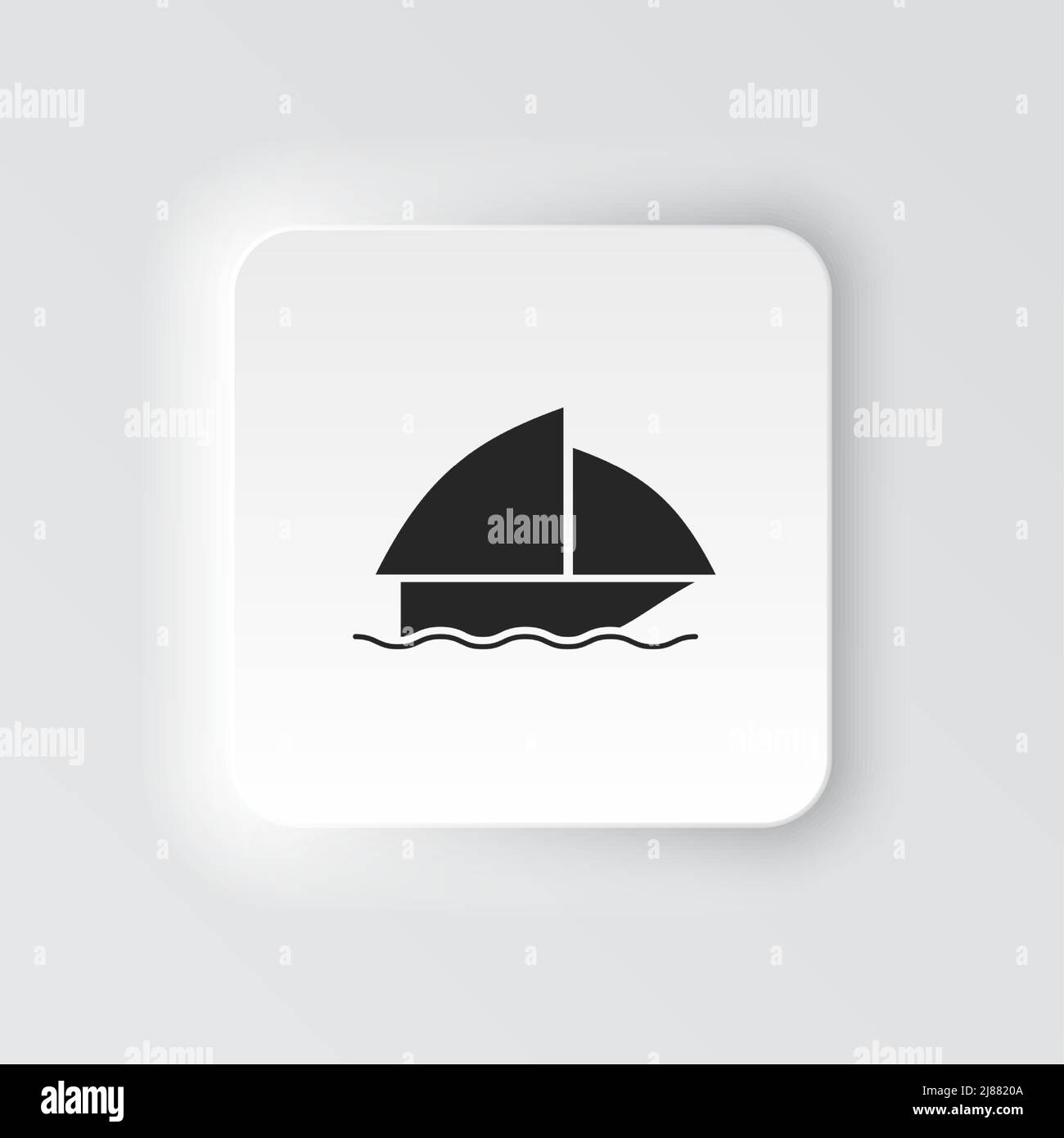 Rectangle button icon Boat. Button banner Rectangle badge interface for ...