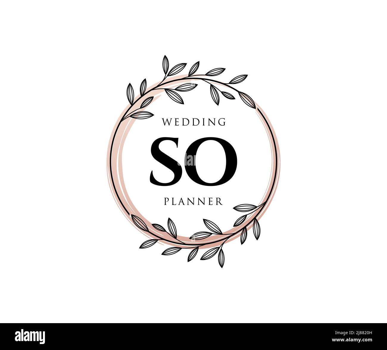 SO Initials letter Wedding monogram logos collection, hand drawn modern ...