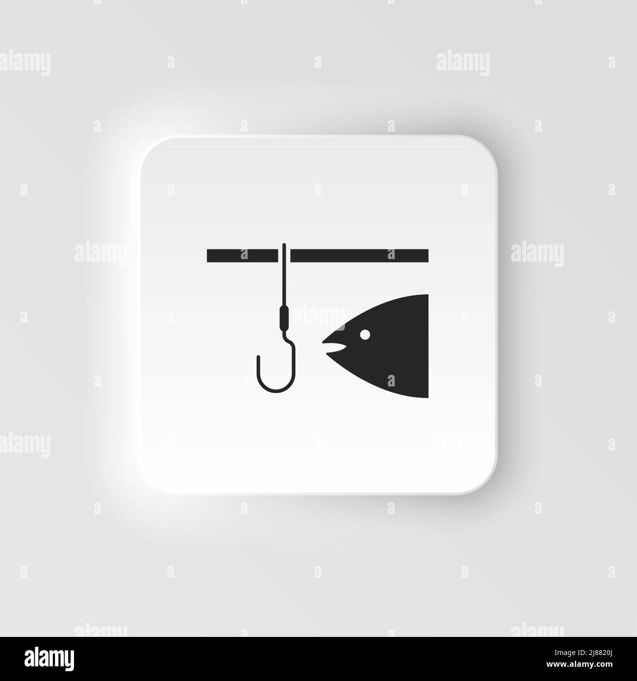Rectangle button icon Fishing. Button banner Rectangle badge interface ...