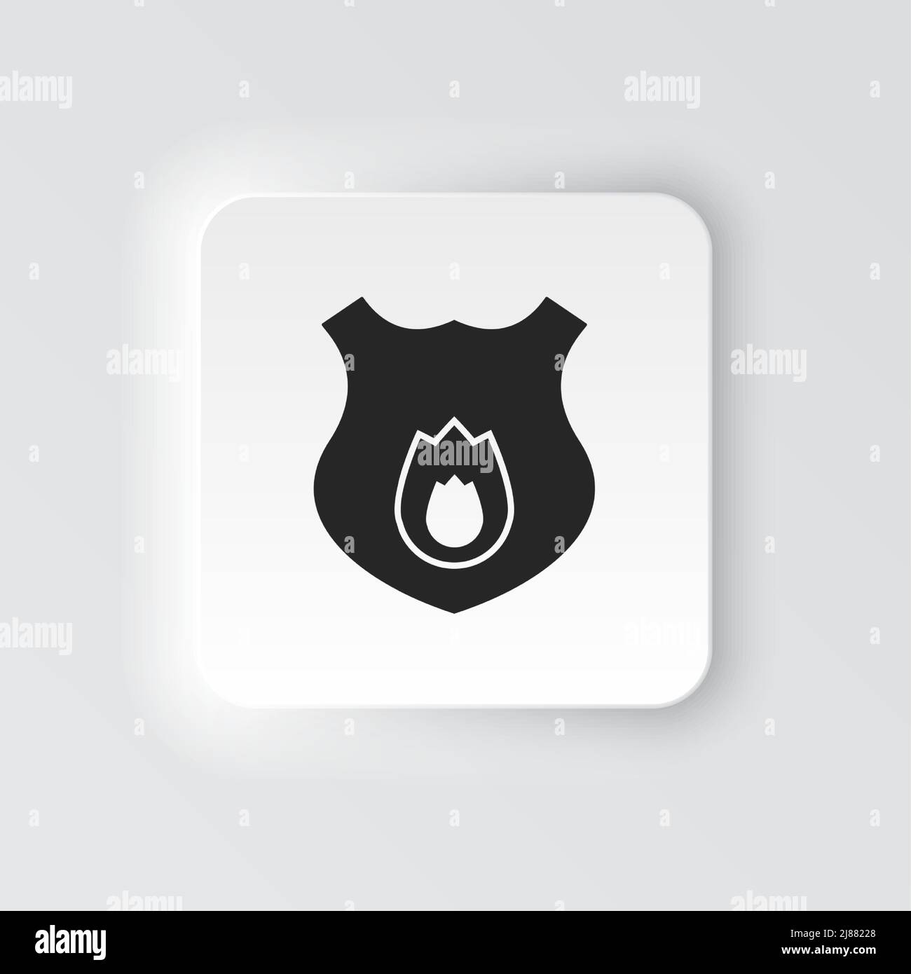 Rectangle Button Icon Fireguard Shield Button Banner Rectangle Badge Interface For Application