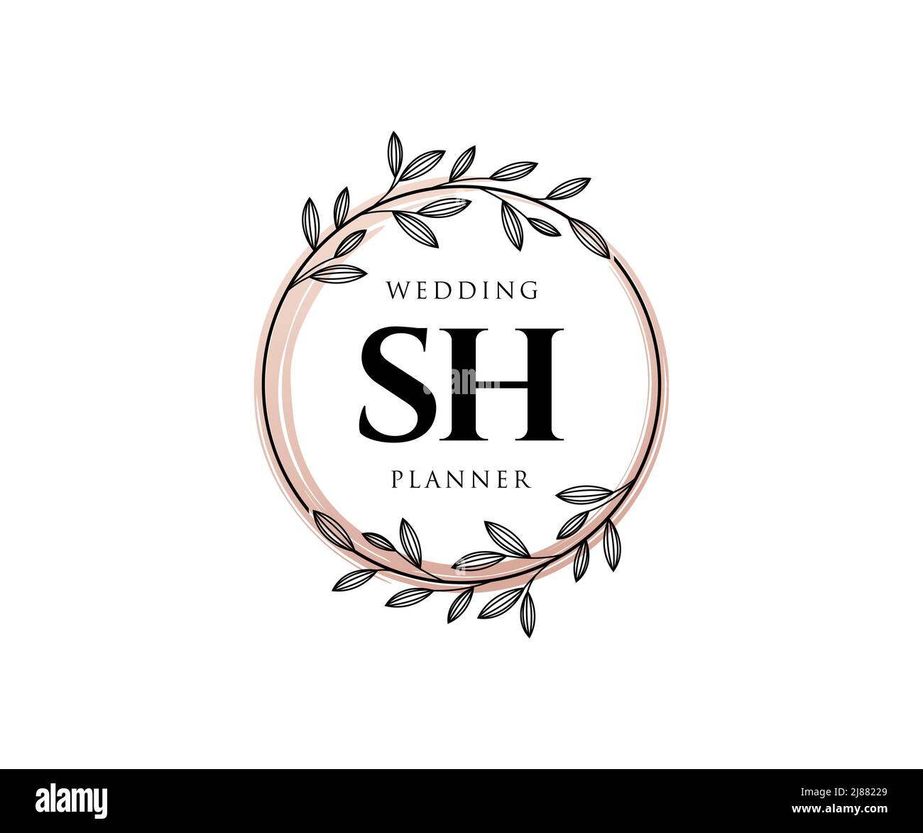 SH Initials letter Wedding monogram logos collection, hand drawn modern ...