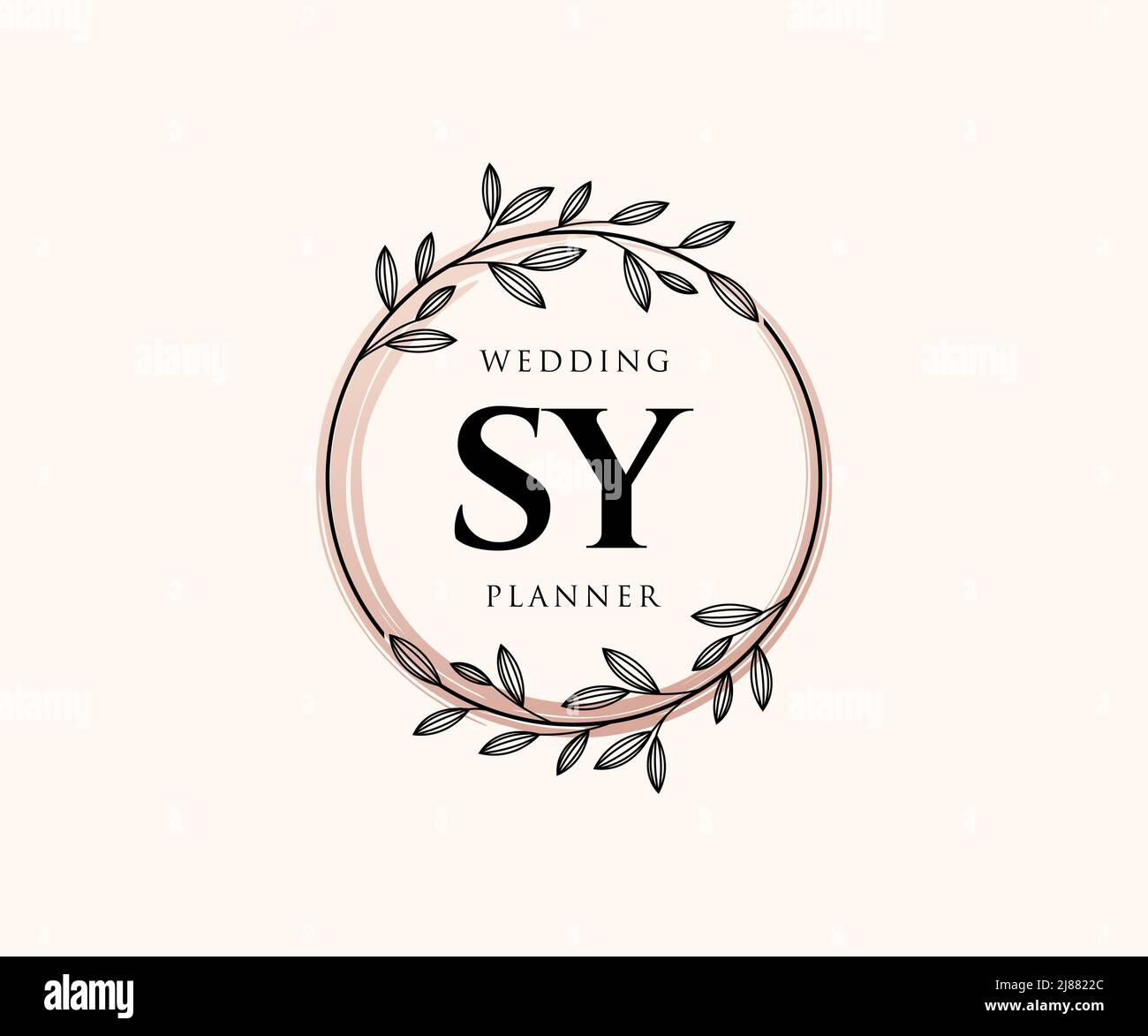 SY Initials letter Wedding monogram logos collection, hand drawn modern ...