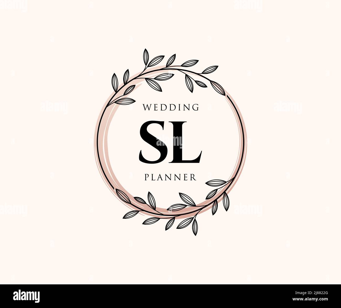 SL Initials letter Wedding monogram logos collection, hand drawn modern ...