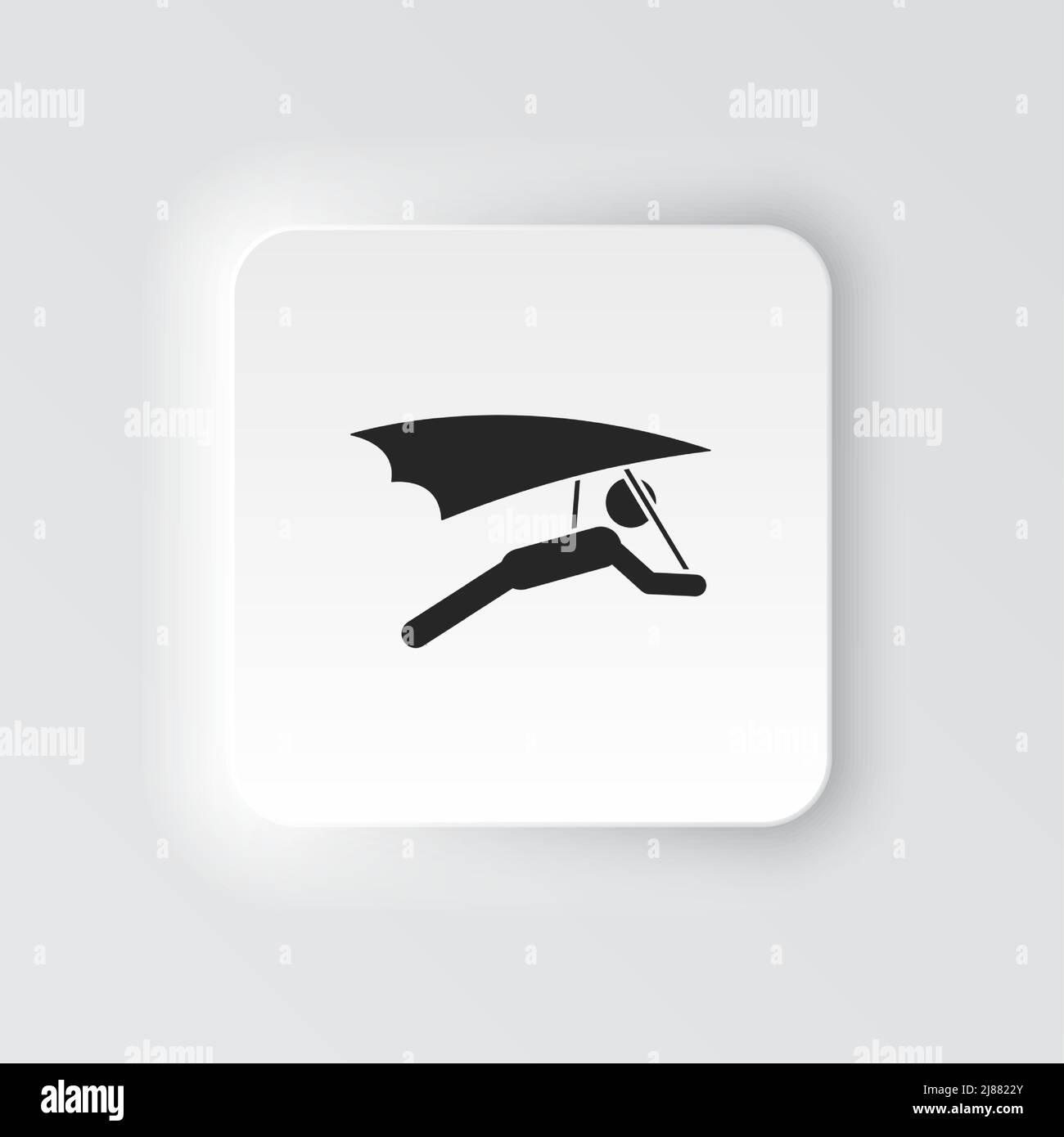 Rectangle button icon Flying hang glider. Button banner Rectangle badge ...