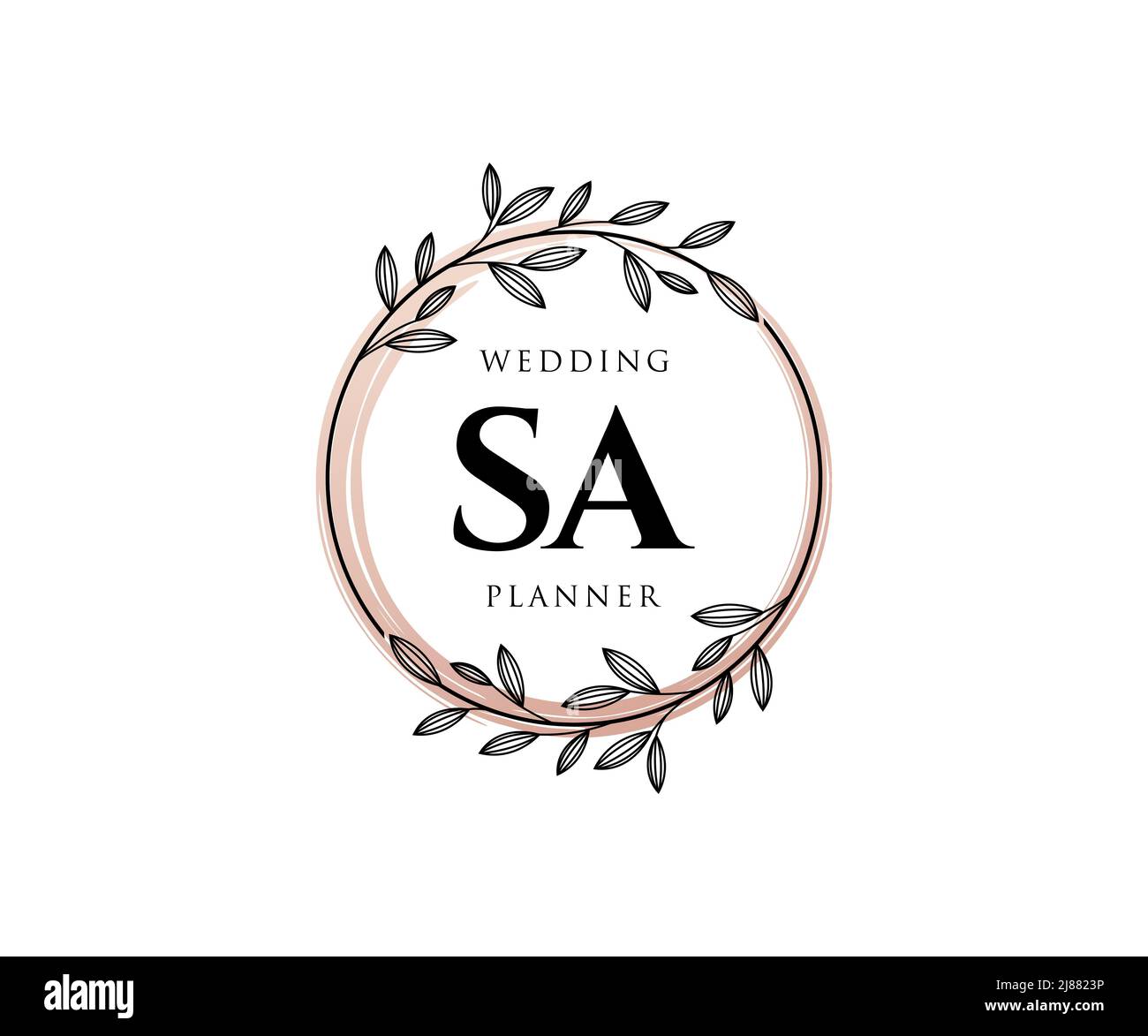 SA Initials letter Wedding monogram logos collection, hand drawn modern ...