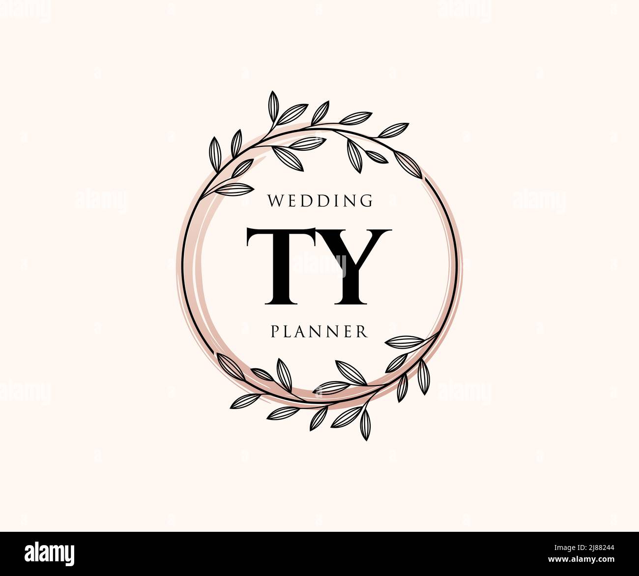 TY Initials letter Wedding monogram logos collection, hand drawn modern ...
