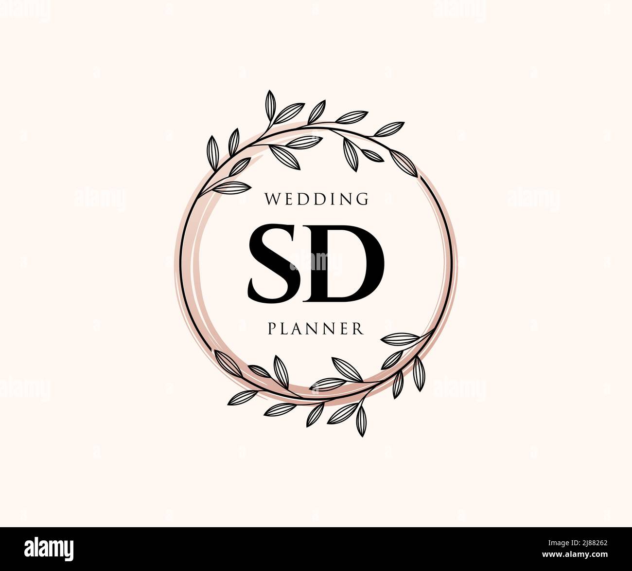 SD Initials letter Wedding monogram logos collection, hand drawn modern ...