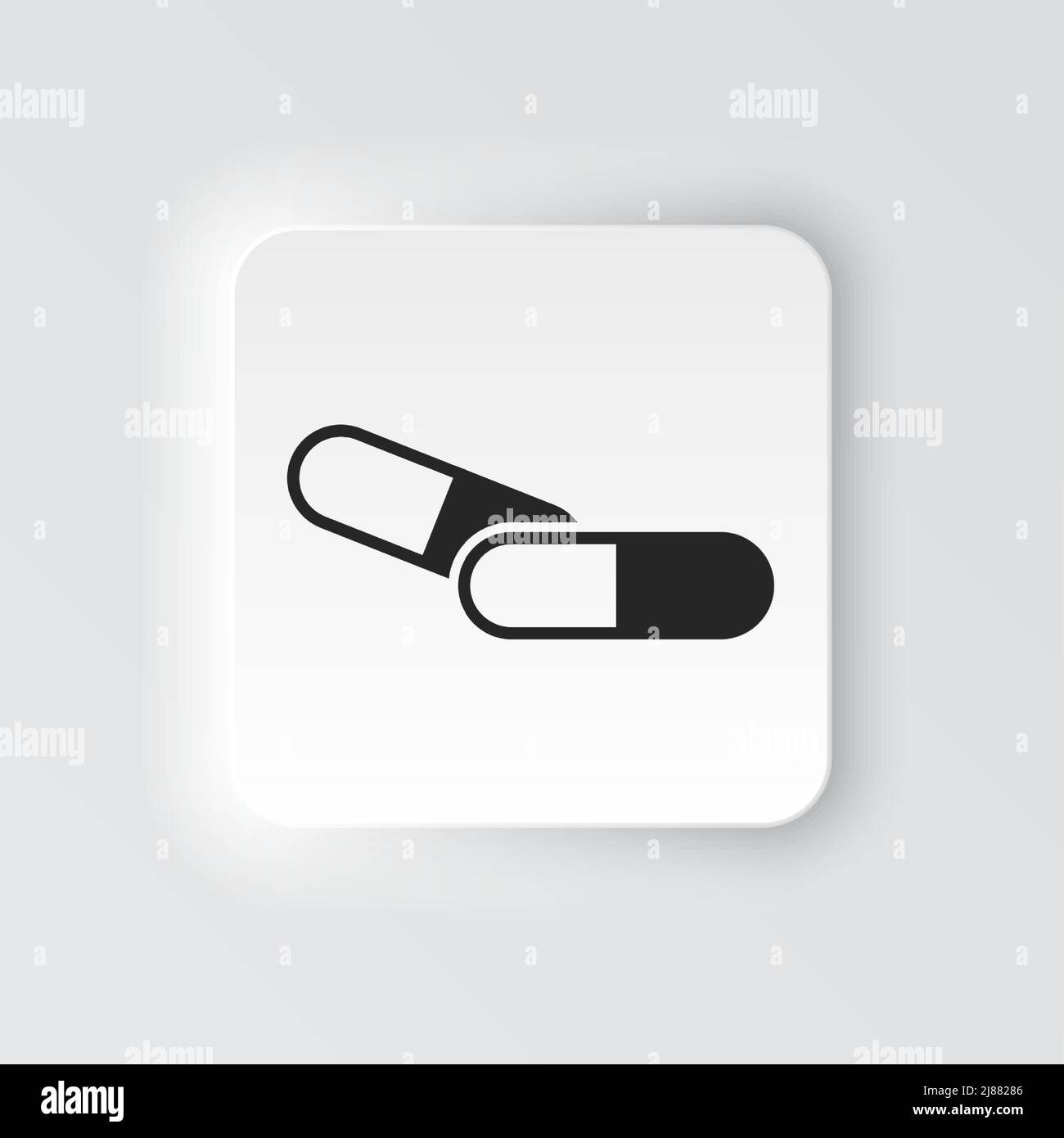 Rectangle button icon Medical pill. Button banner Rectangle badge ...