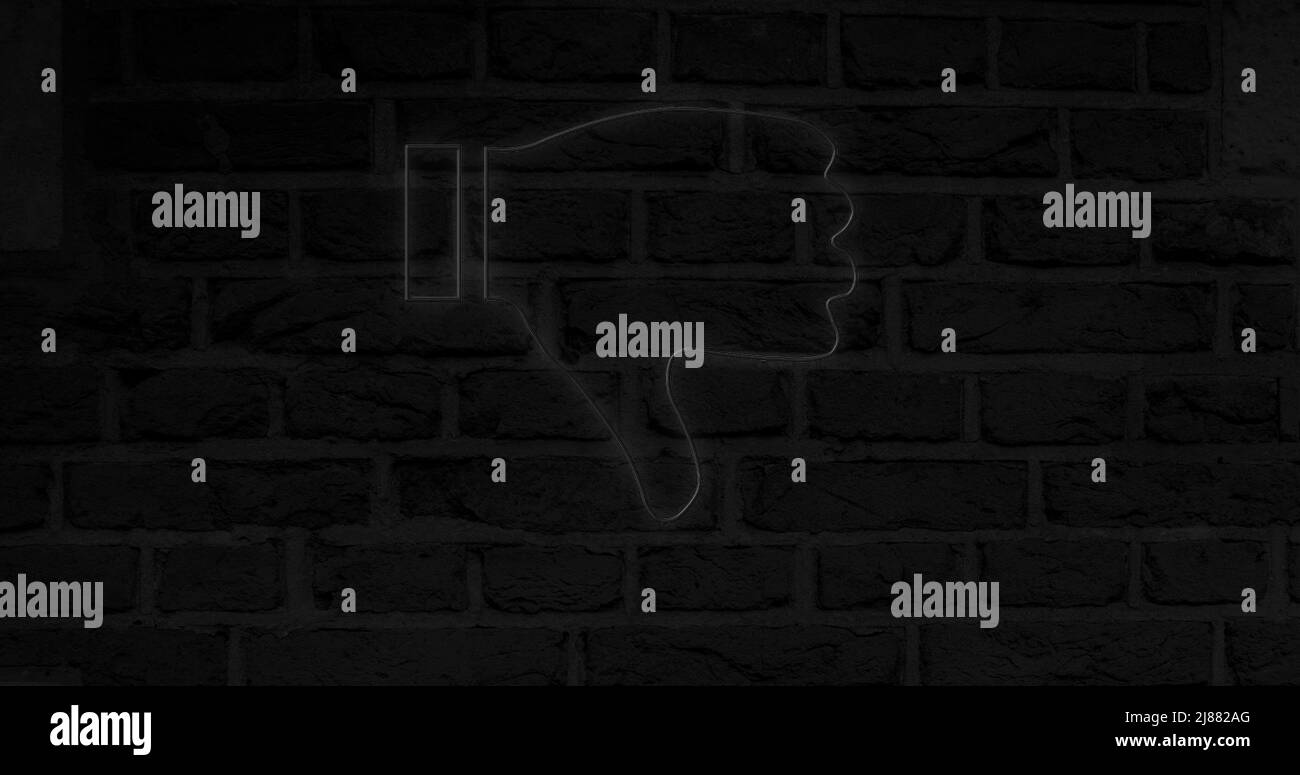 Neon wall icon Black and White Stock Photos & Images - Alamy