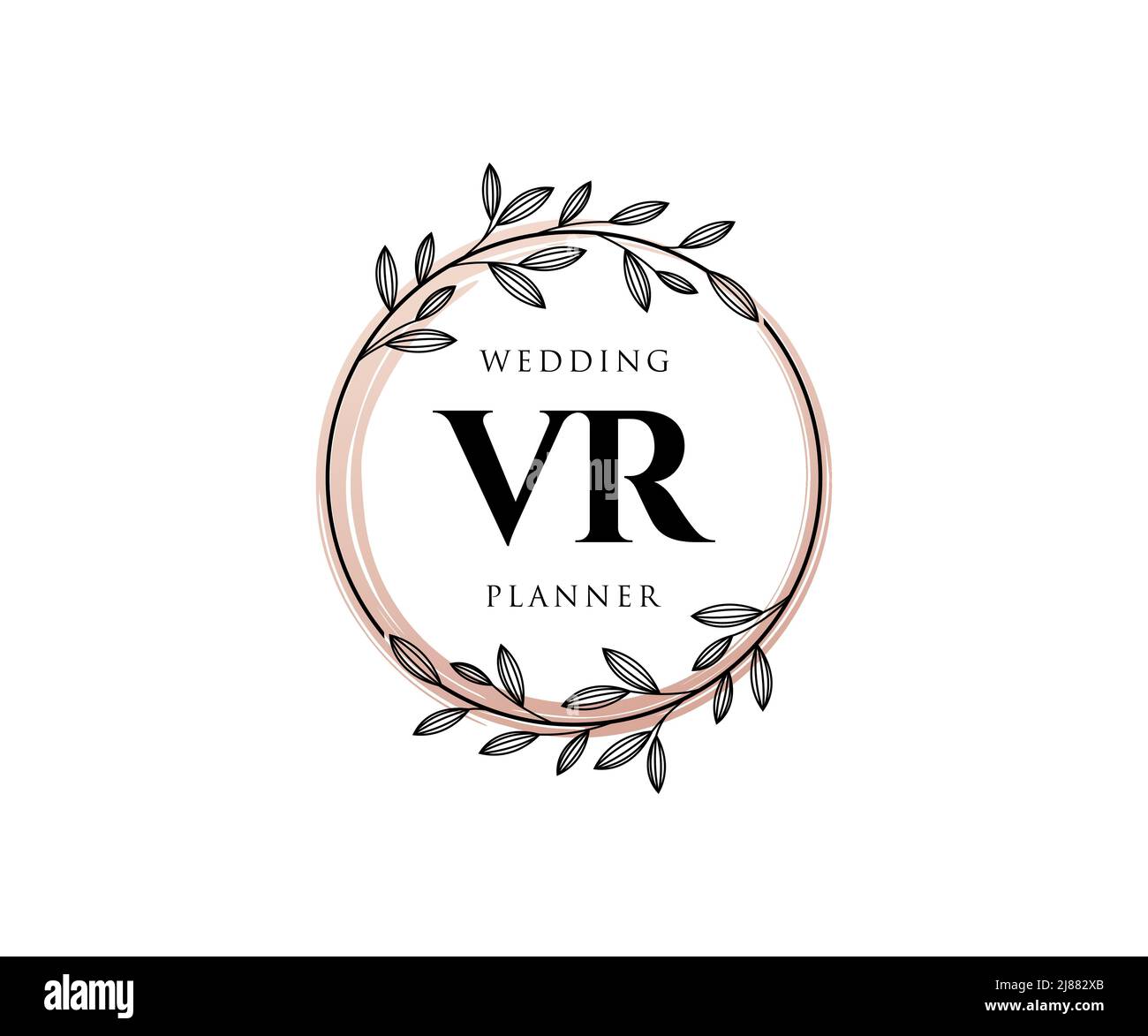 VR Initials letter Wedding monogram logos collection, hand drawn modern ...