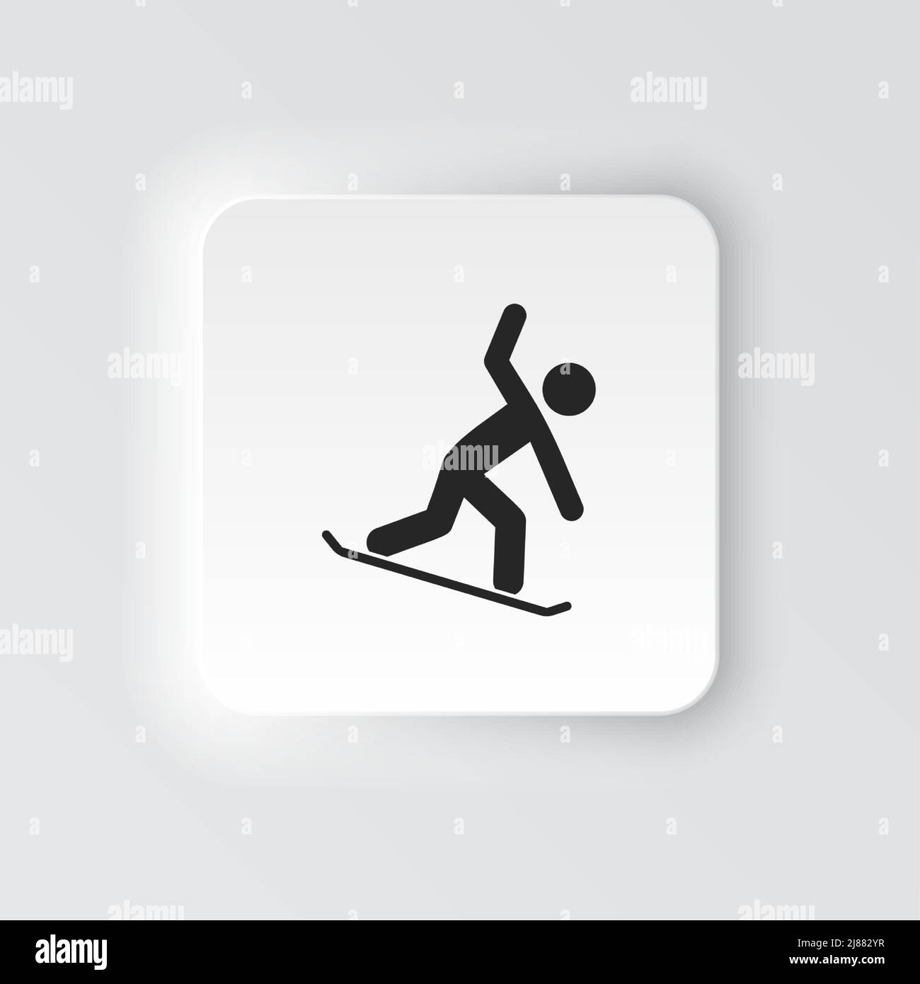 Rectangle button icon Snowboard. Button banner Rectangle badge ...