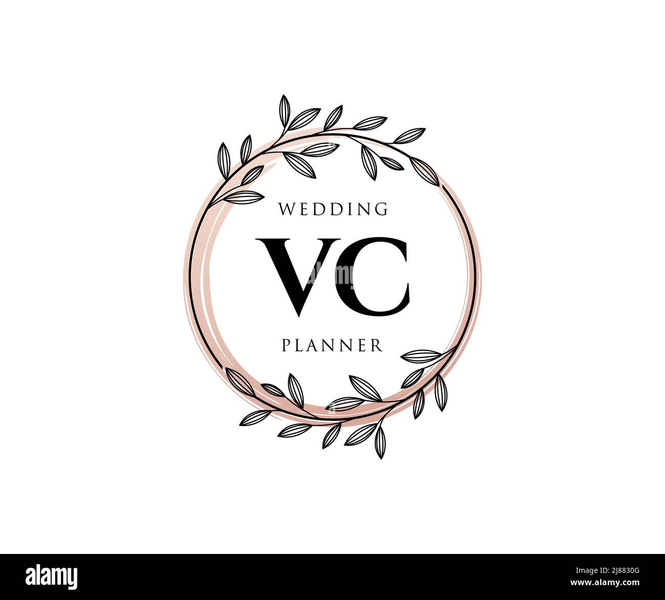 VC Initials letter Wedding monogram logos collection, hand drawn modern ...