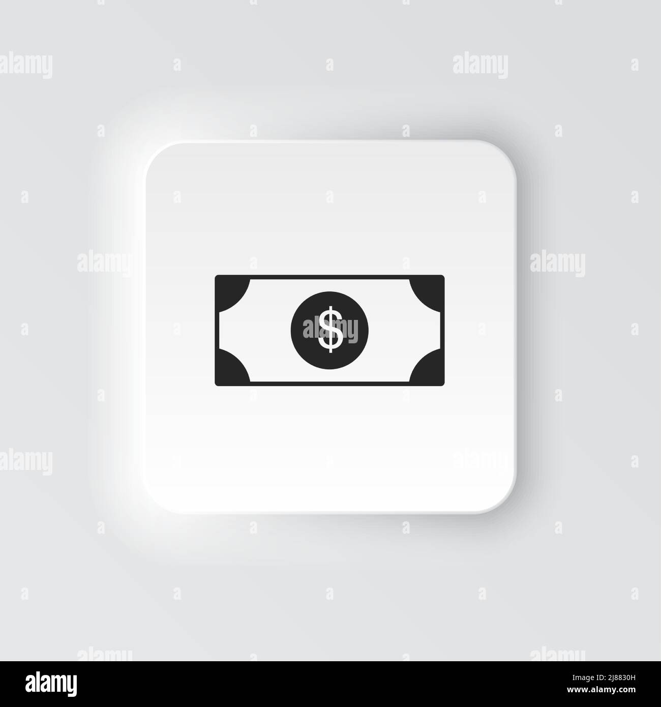 Rectangle button icon Dollar. Button banner Rectangle badge interface ...