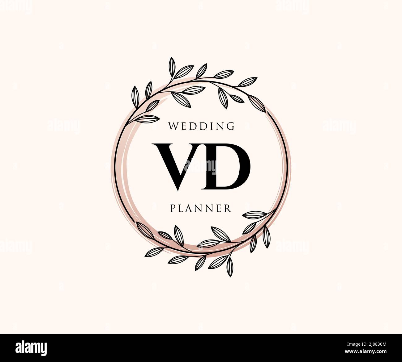 VD Initials letter Wedding monogram logos collection, hand drawn modern ...