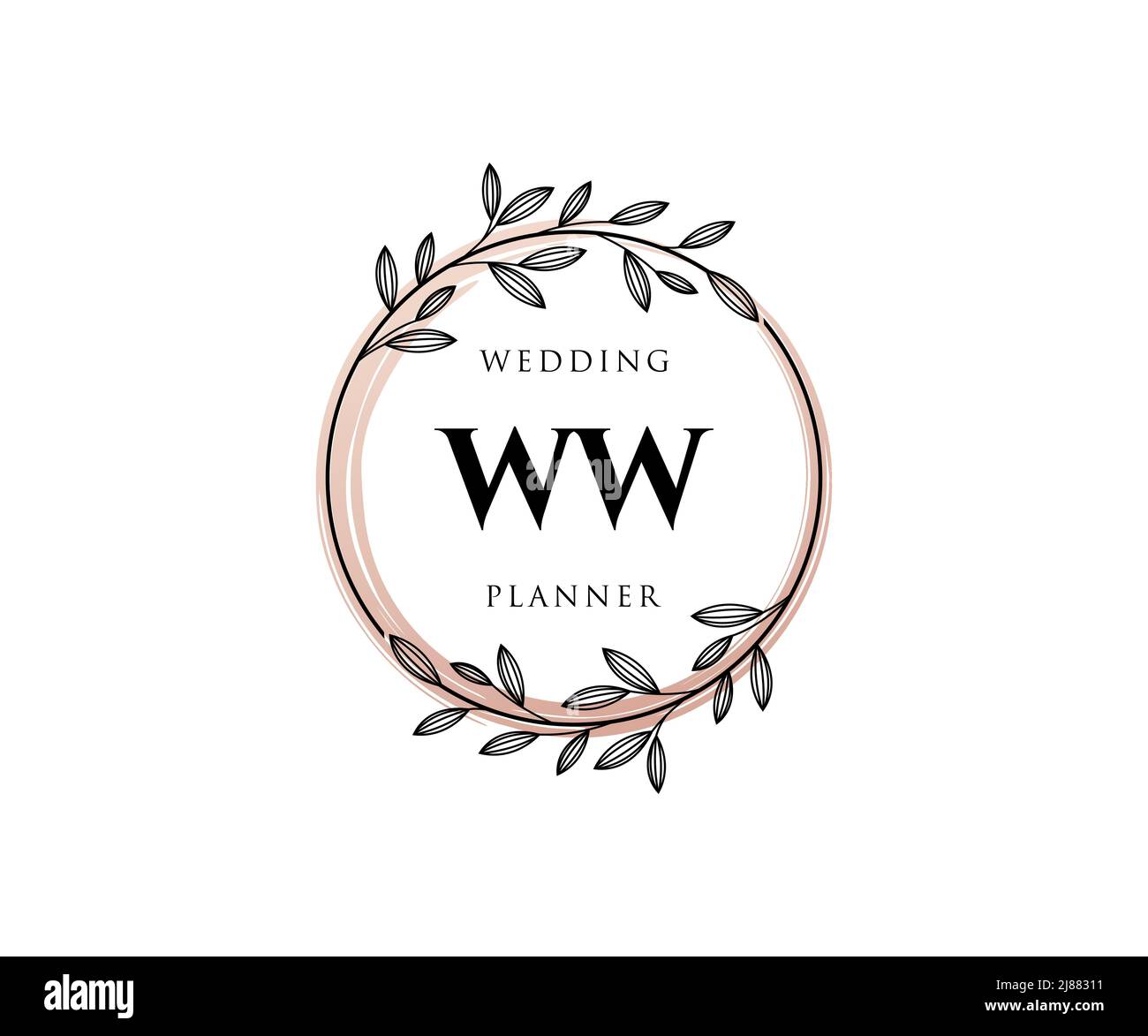 WW Initials letter Wedding monogram logos collection, hand drawn modern ...