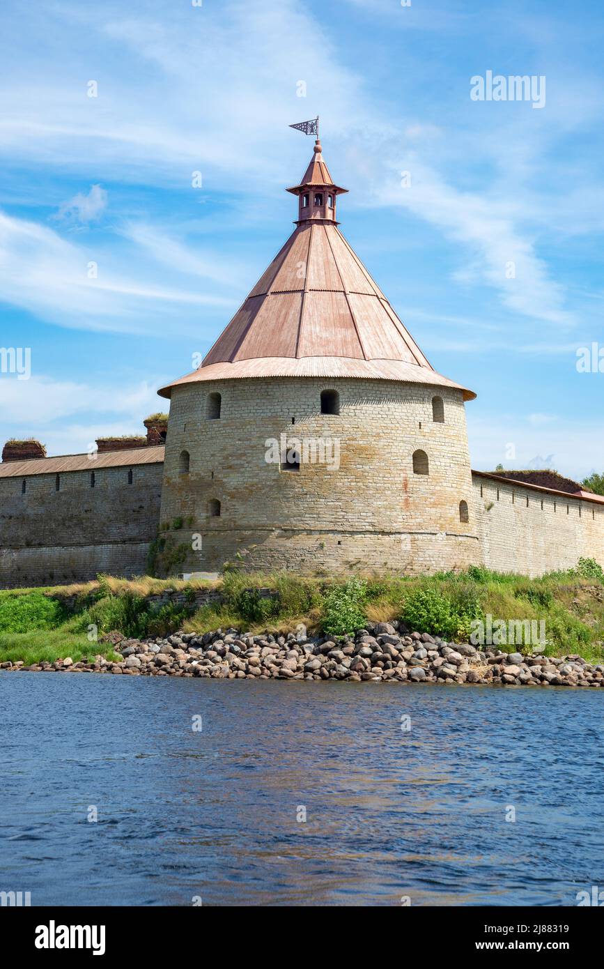 Golovin tower of the ancient Russian fortress Oreshek on a sunny July ...