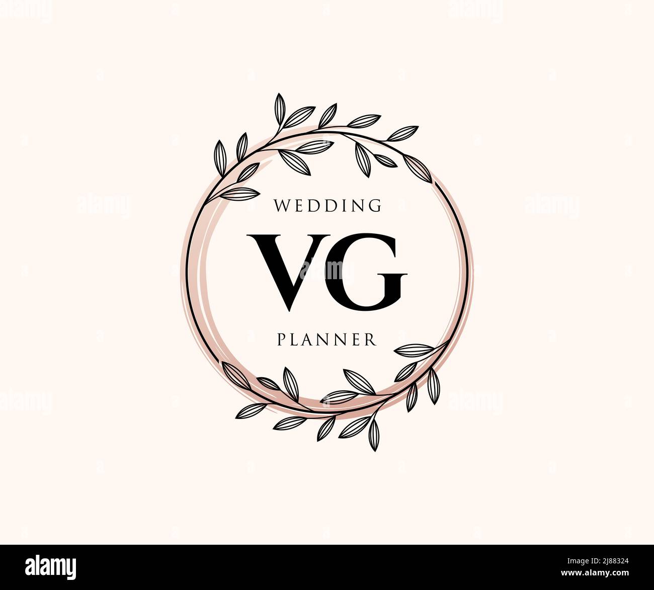 VG Initials letter Wedding monogram logos collection, hand drawn modern ...
