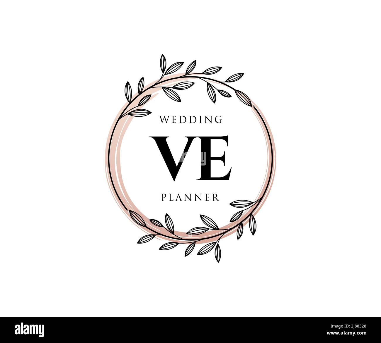 VE Initials letter Wedding monogram logos collection, hand drawn modern ...