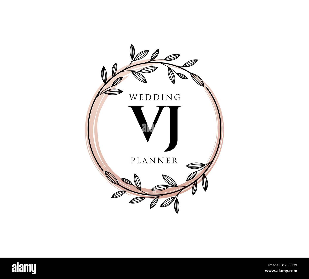 VJ Initials letter Wedding monogram logos collection, hand drawn modern ...