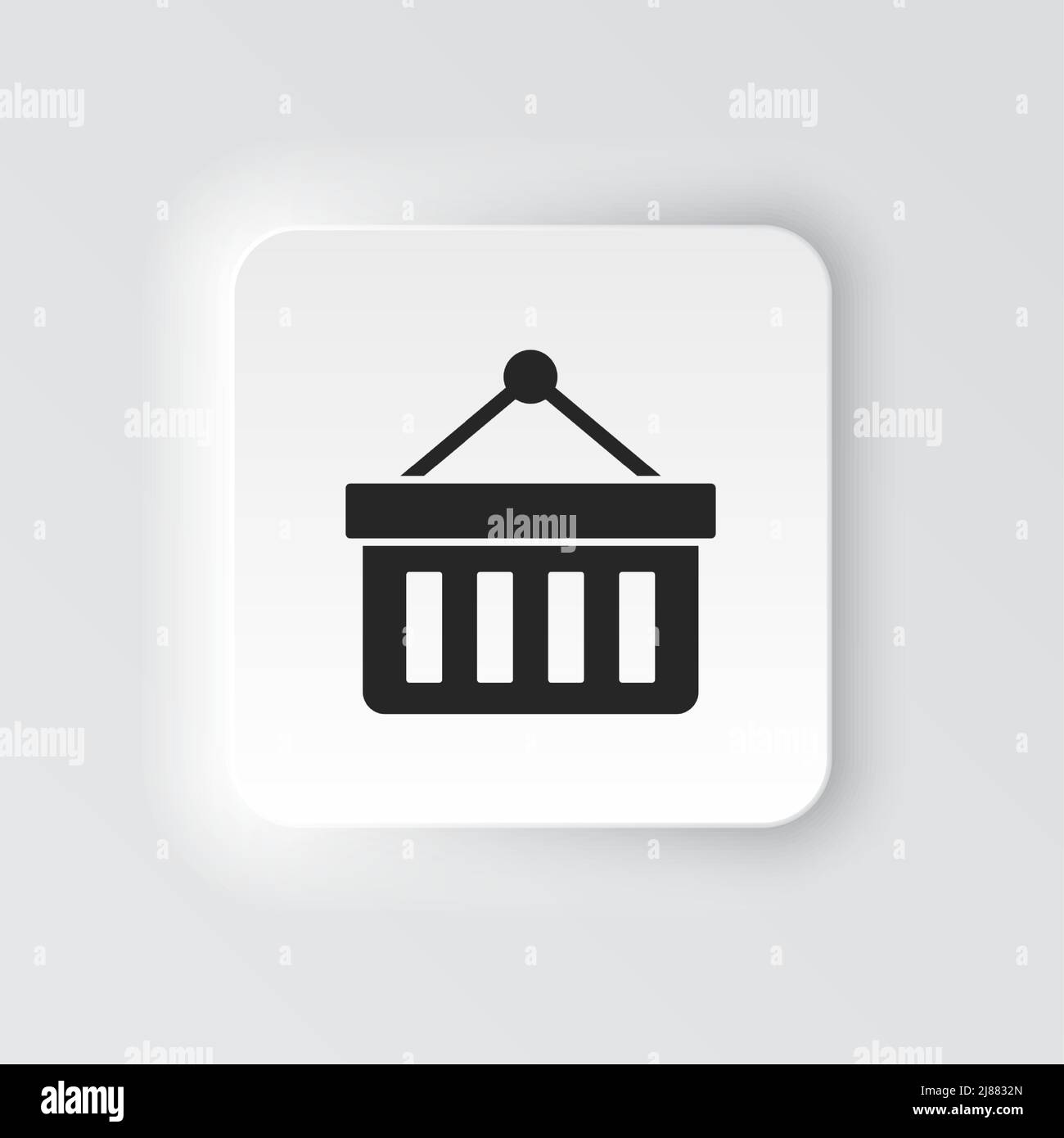 Rectangle button icon Basket. Button banner Rectangle badge interface ...