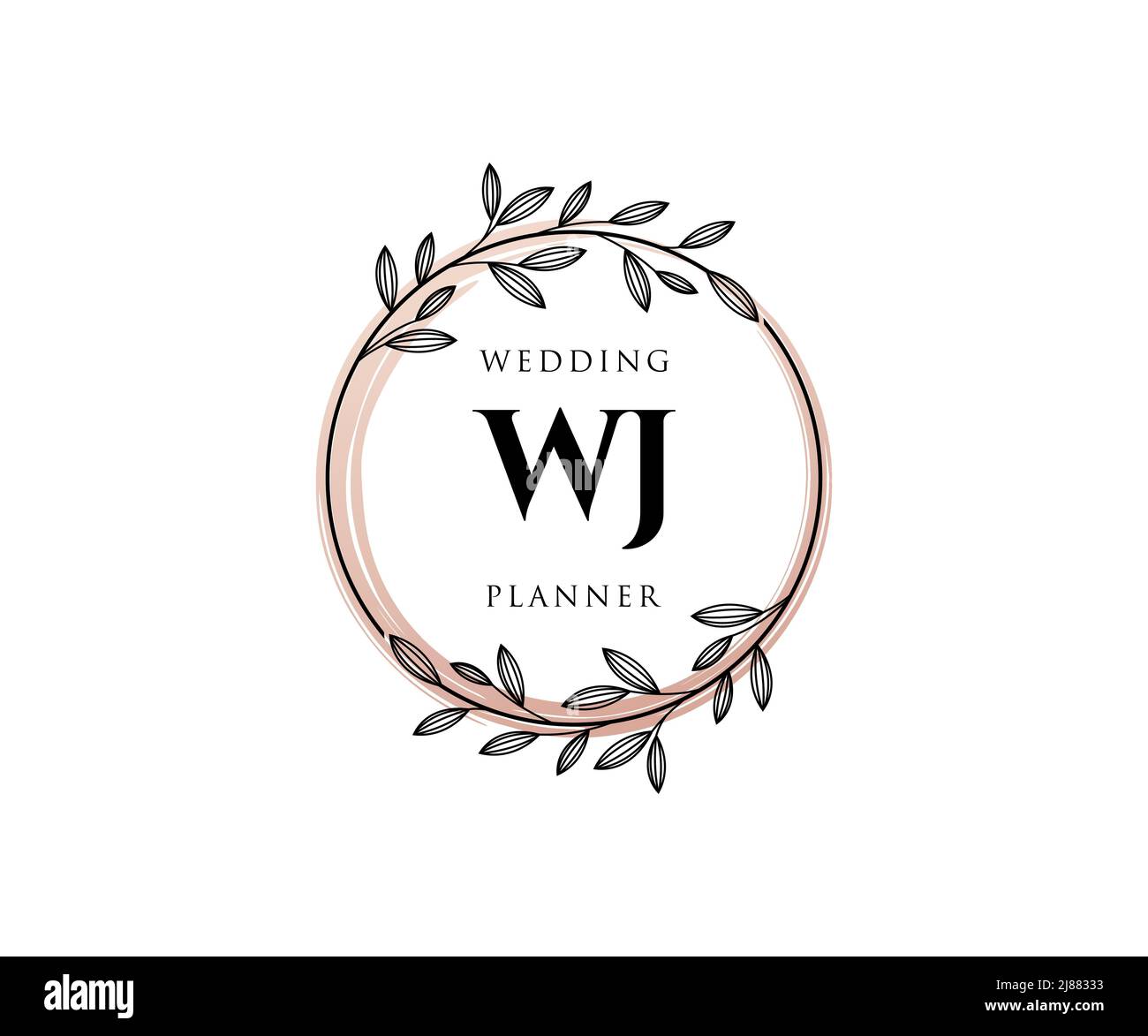 WJ Initials letter Wedding monogram logos collection, hand drawn modern ...