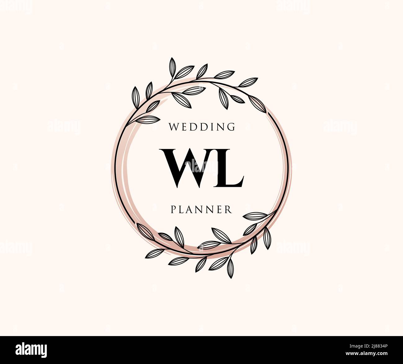 WL Initials letter Wedding monogram logos collection, hand drawn modern ...