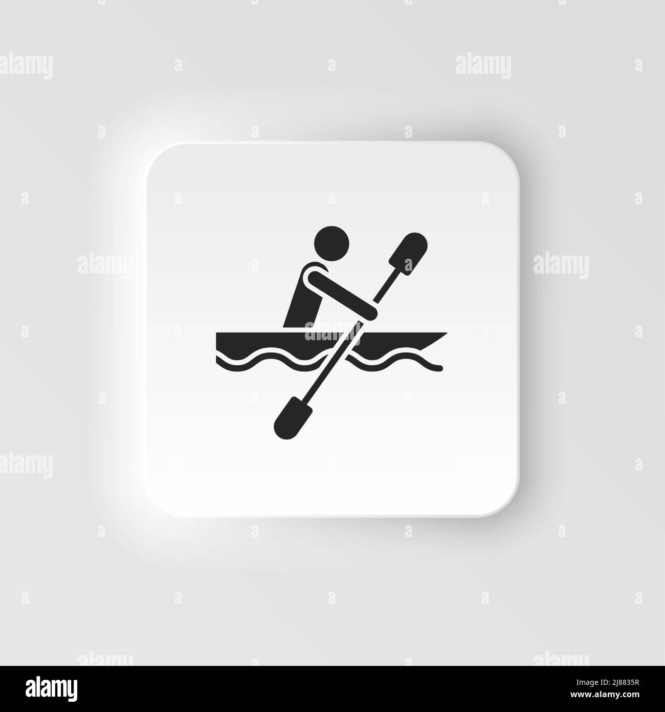 Rectangle button icon Canoe tray. Button banner Rectangle badge ...