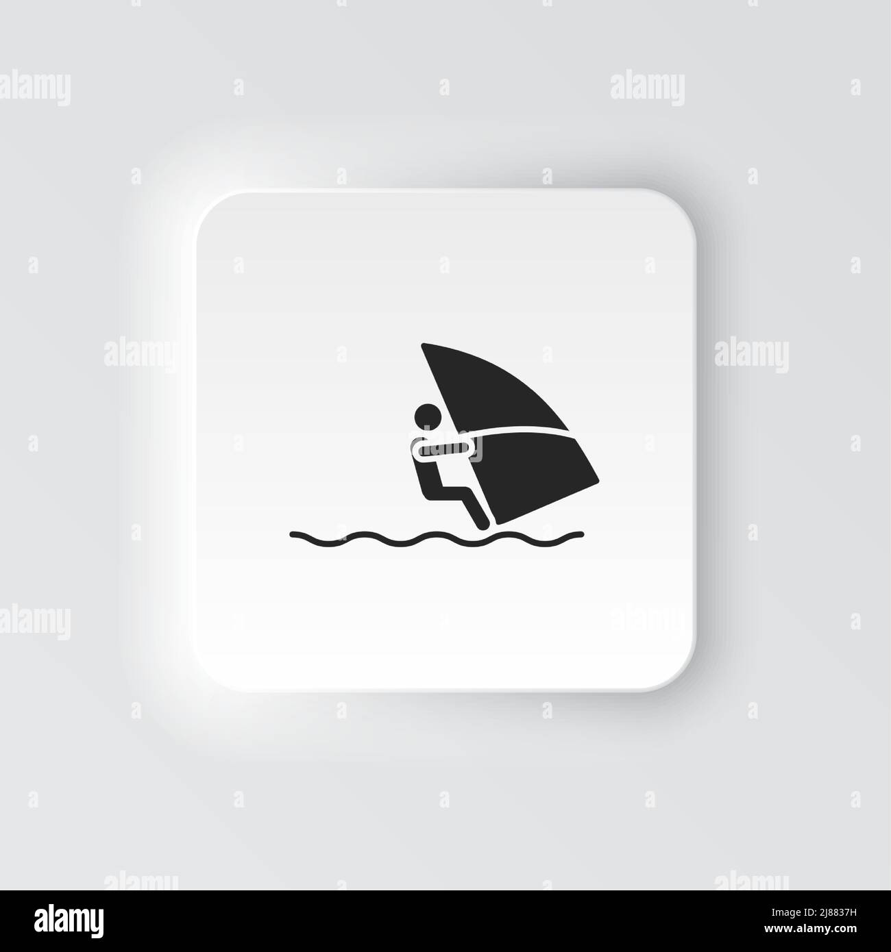 Rectangle button icon Windsurf sea. Button banner Rectangle badge ...