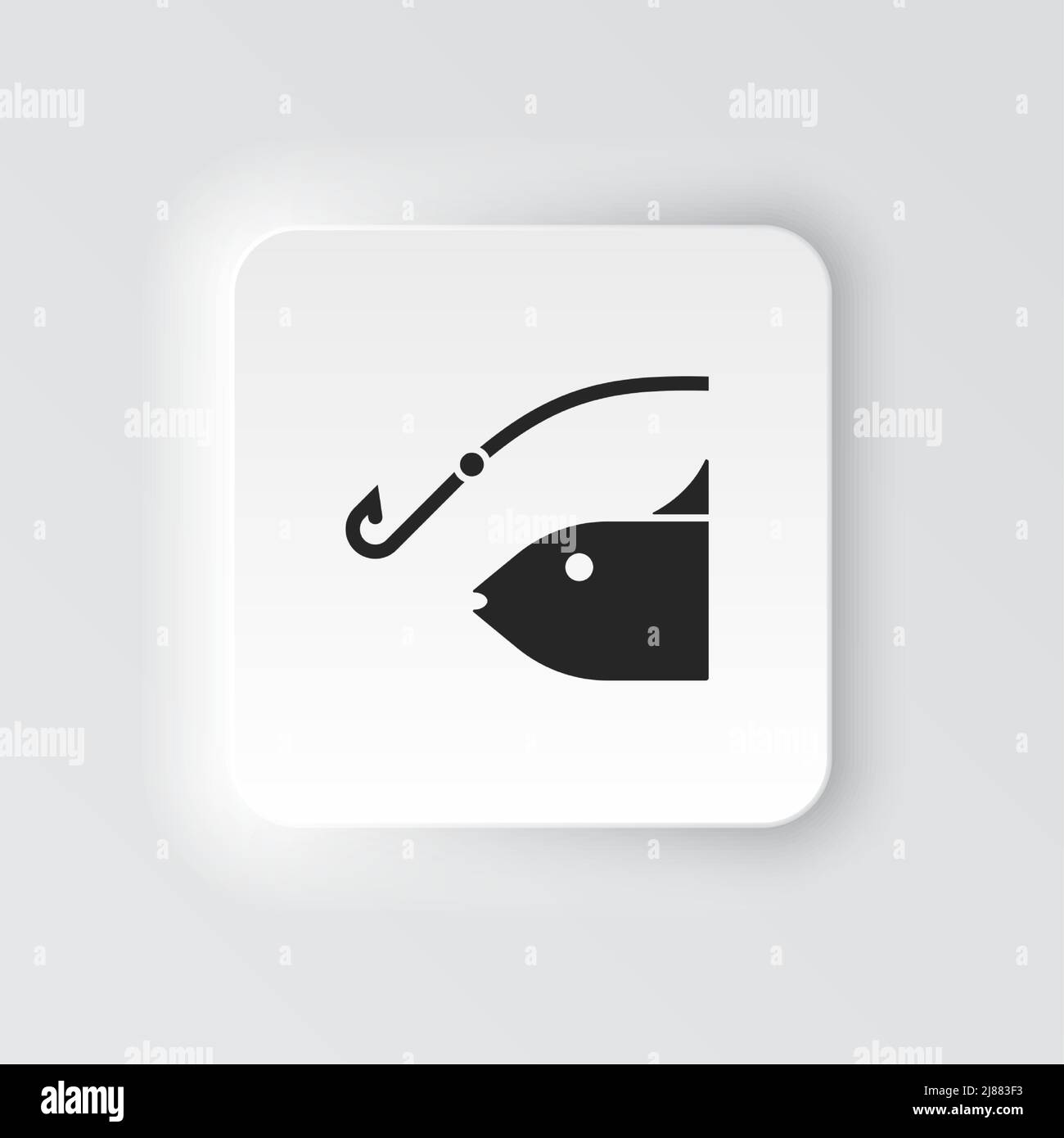 Rectangle button icon Fishing. Button banner Rectangle badge interface ...