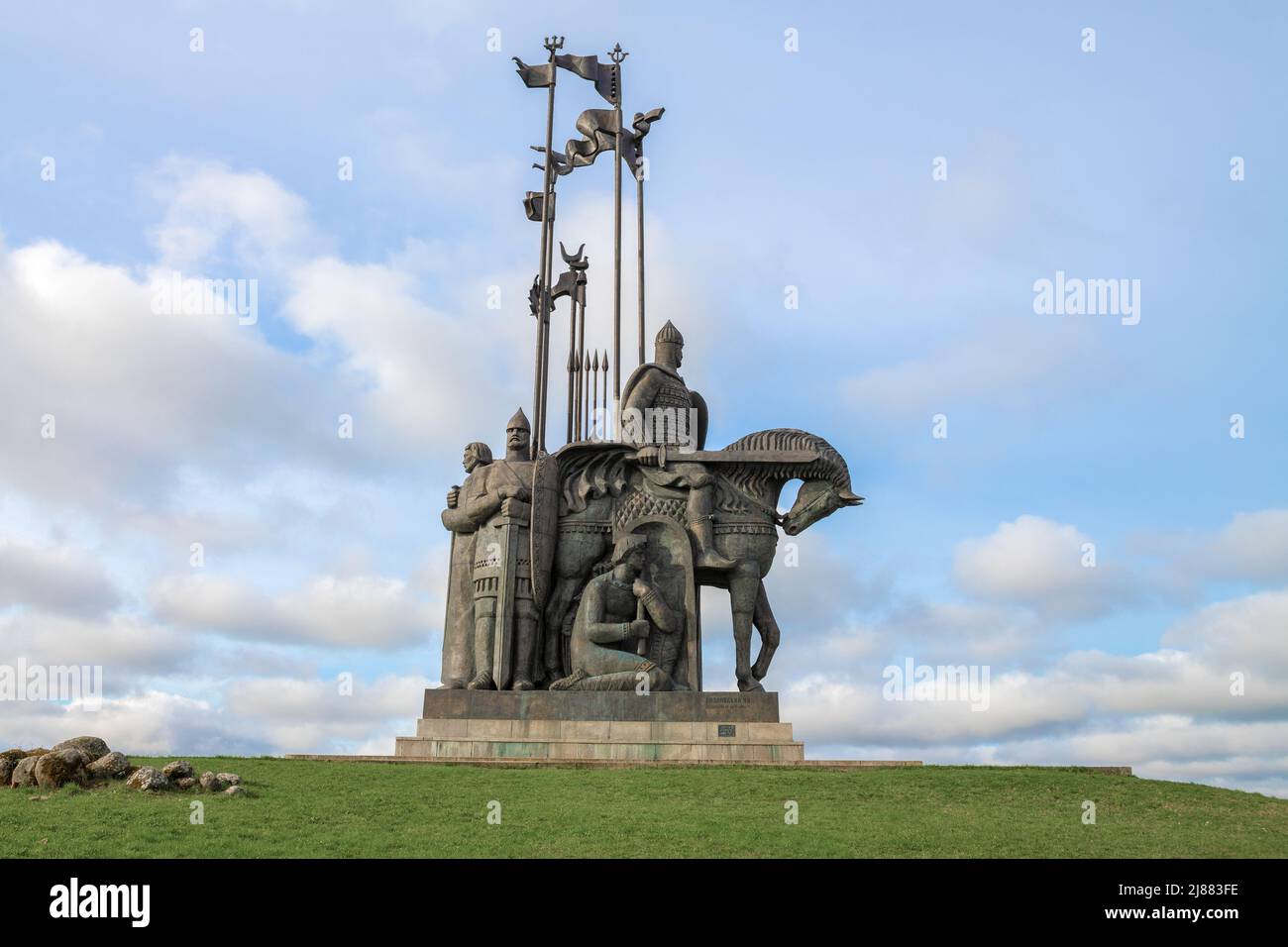 PSKOV, RUSSIA - MAY 08, 2022: Monument "Ice Battle" on a May morning ...